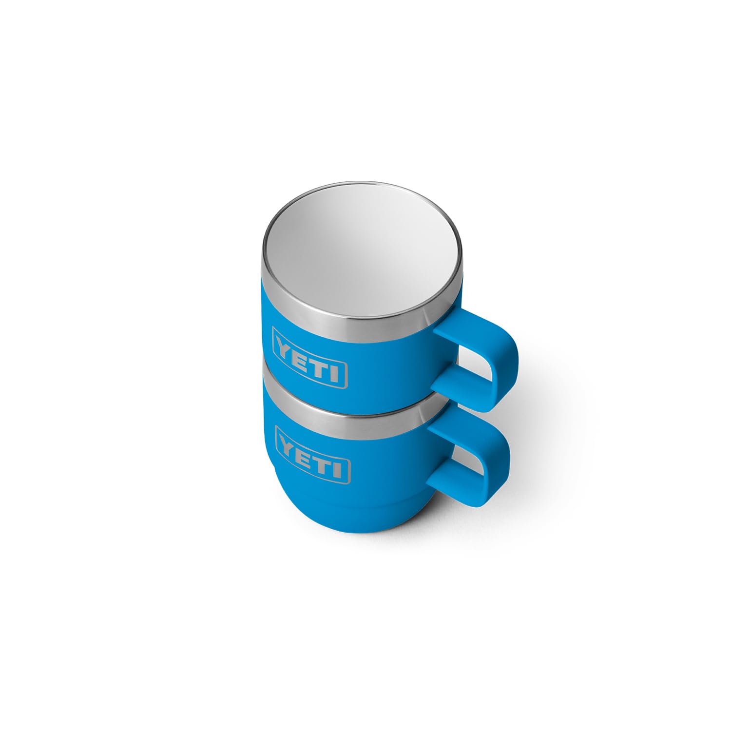 YETI Rambler 6 oz Stackable Mug, Stainless Steel, Vacuum Insulated Espresso/Coffee Mug, 2 Pack, Big Wave Blue