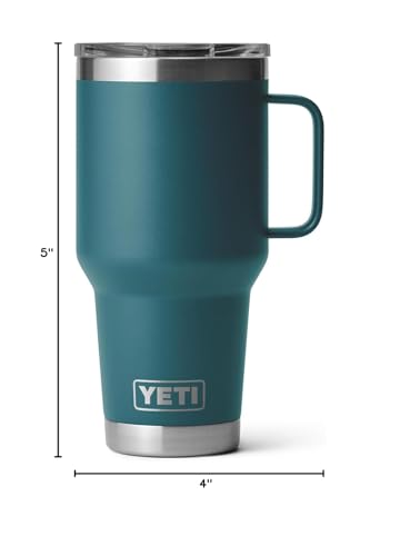 YETI Rambler 30 oz Travel Mug, Stainless Steel, Vacuum Insulated with Stronghold Lid, Agave Teal