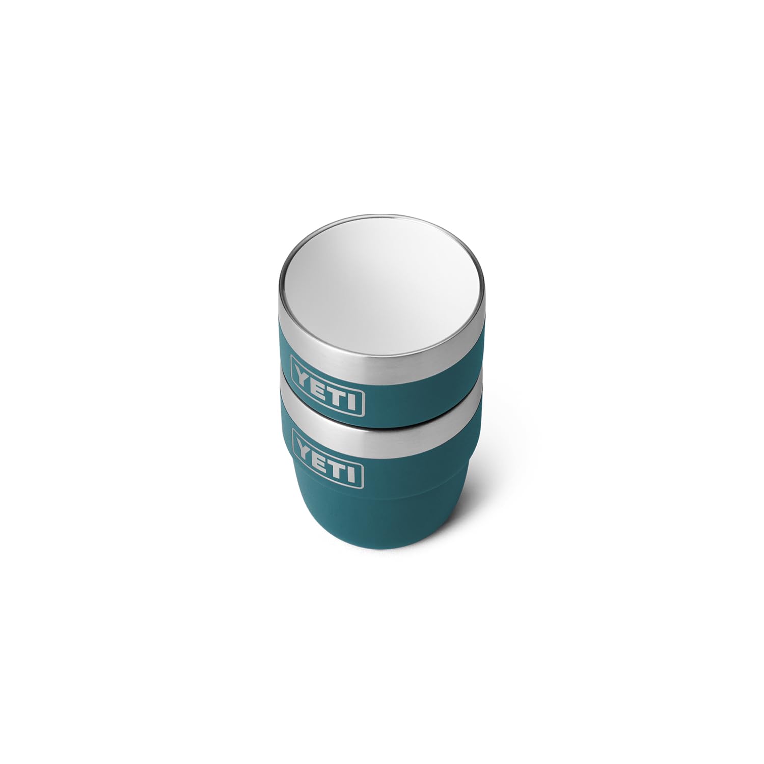 YETI Rambler 4 oz Stackable Cup, Stainless Steel, Vacuum Insulated Espresso/Coffee Cup, 2 Pack, Agave Teal