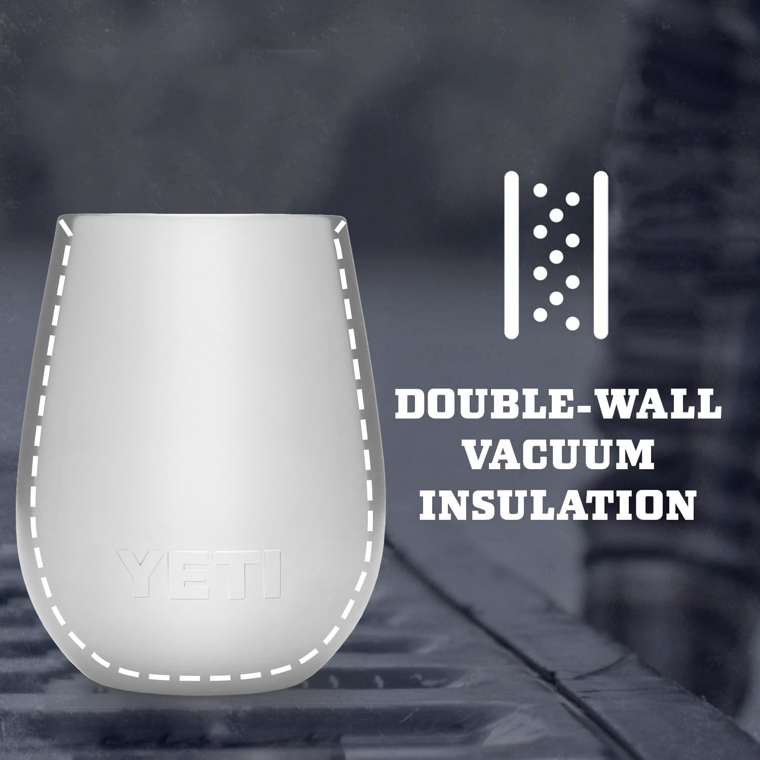 YETI Rambler 10 oz Wine Tumbler, Vacuum Insulated, Stainless Steel with MagSlider Lid, Big Wave Blue