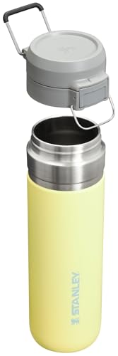 Stanley Quick Flip GO Water Bottle 24 oz | Push Button Lid | Leakproof and Packable for Travel and Sports | Insulated Stainless Steel | BPA-Free | Pomelo