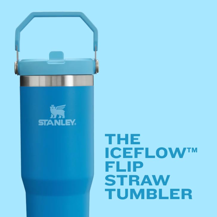 Stanley IceFlow Flip Straw Tumbler with Handle 30 oz | Twist On Lid and Flip Up Straw | Leak Resistant Water Bottle | Insulated Stainless Steel |BPA-Free | Mist
