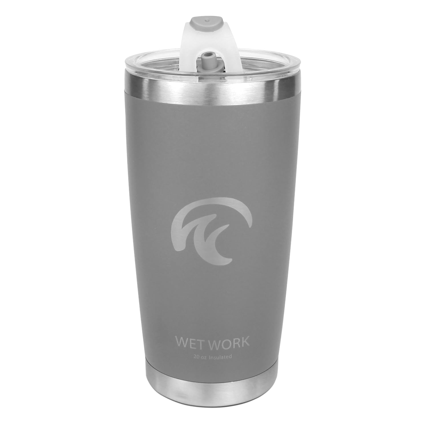 Wet Work Double Wall Tumbler 20 oz Made from Durable Stainless Steel for Hot and Cold Drinks - Insulated Travel Mug for Coffee Tea Wine with Leak Proof Lid for Travel Hiking Camping Gifts - Graphite