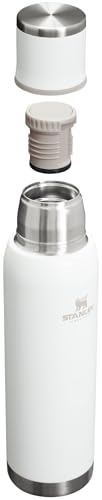 Stanley Adventure-to-Go Vacuum Bottle 1.4 qt | Wide Mouth with Leakproof Cup Lid | Keep Drinks Hot or Cold | Packable for Travel | Insulated Stainless Steel Thermos | BPA-Free | Frost
