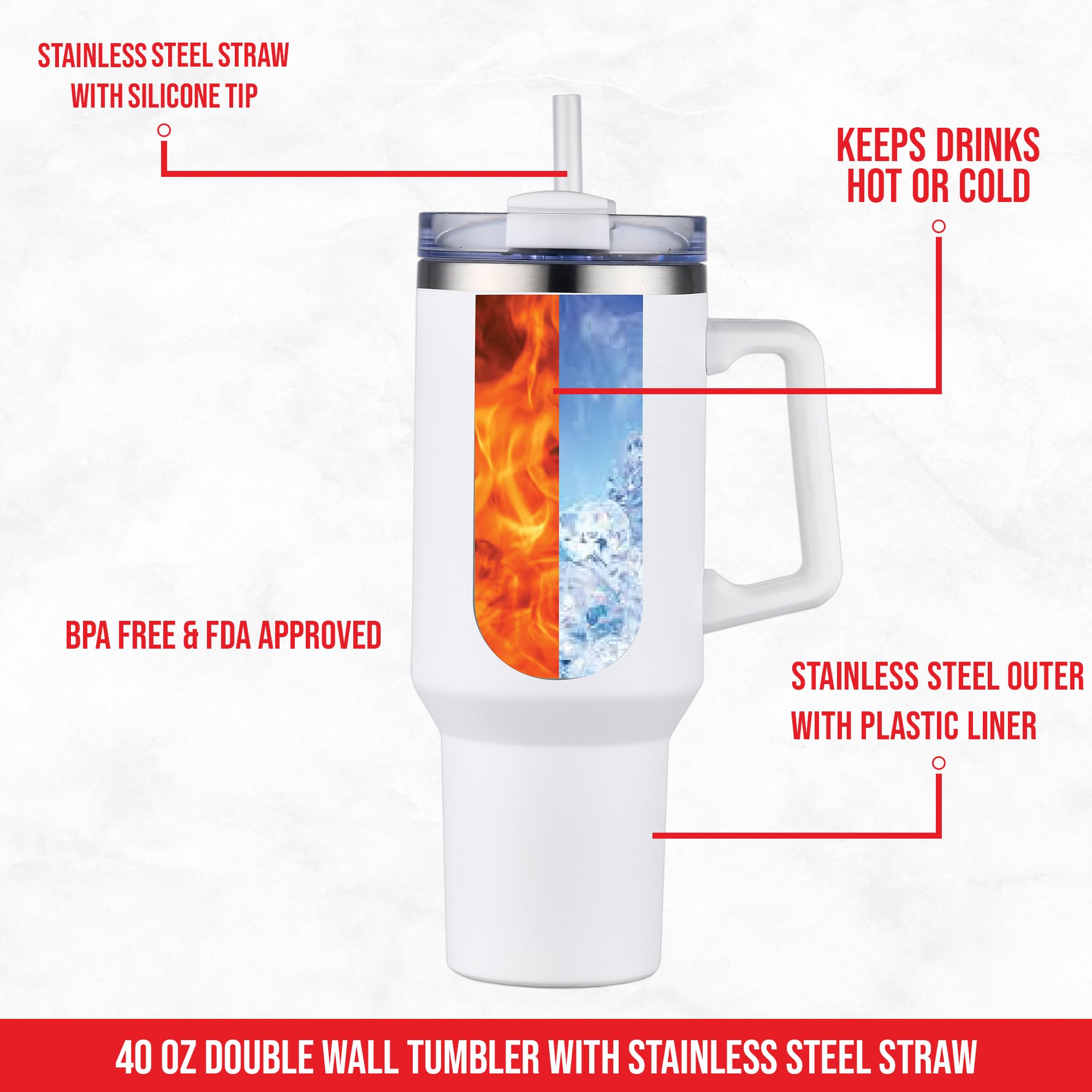 Akita Dog Mom 40 oz Insulated Tumbler with Handle and Straw - Dog Lover Gift for Women