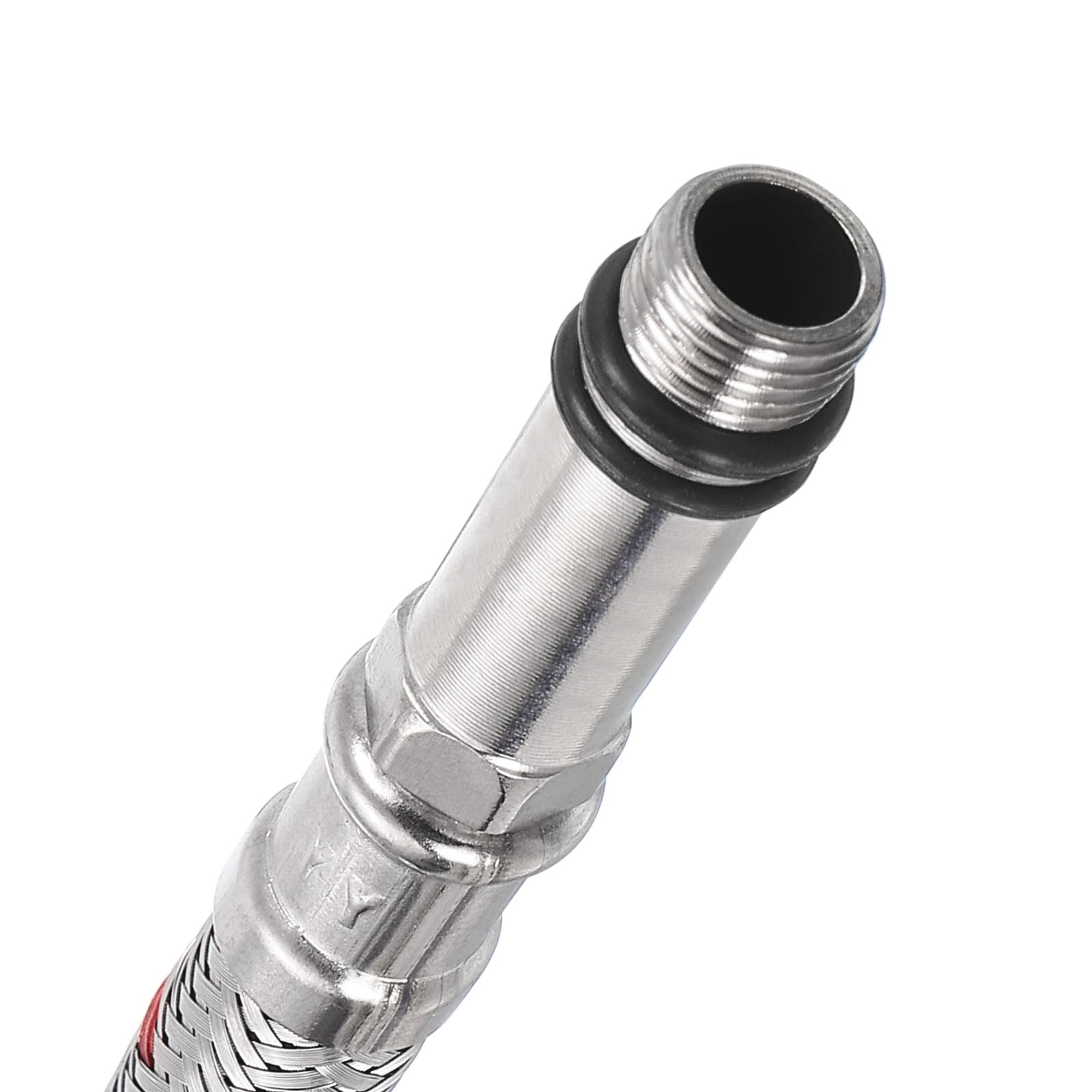 uxcell 20 Inch Long Faucet Supply Line Connector, 2pcs G3/8 Female Compression Thread x M10 Male Connector Braided 304 Stainless Steel Water Supply Hose Line