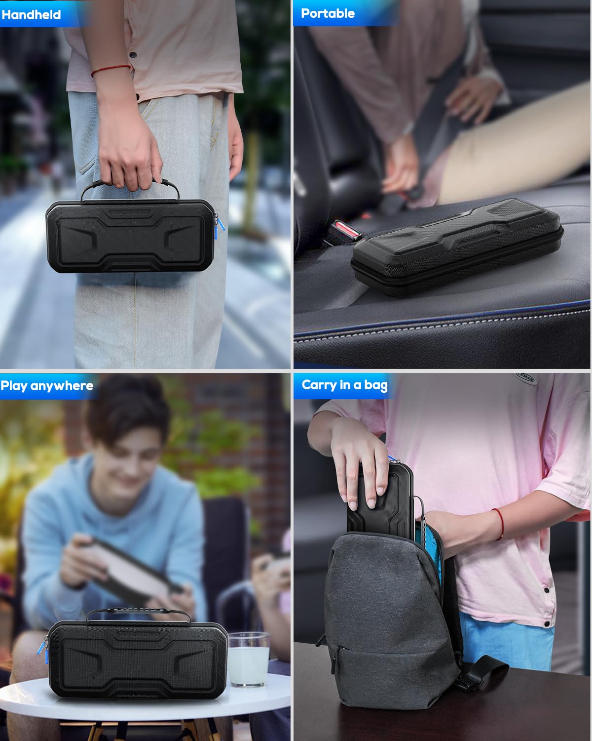 FYOUNG 3 in 1 Accessories Bundle for Playstation Portal, Carrying Case & Hard PC Clear Cover Skins Set with Screen Protector, Protective Shell Portable Travel Handbag for PS5 Portal Remote Player