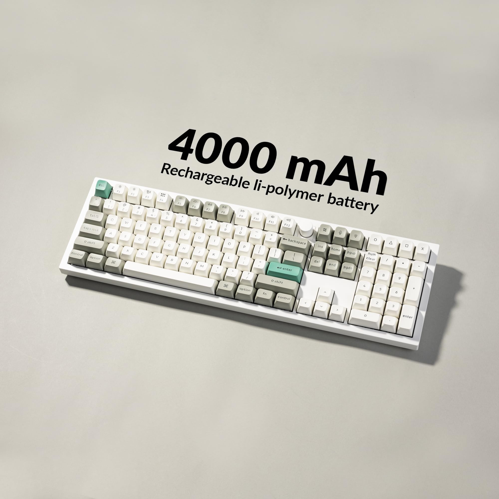 Keychron Q6 Max QMK/VIA Bluetooth Wireless /2.4 GHz/USB-C Wired Custom Mechanical Keyboard, Full Size Programmable Knob RGB Backlit Hot-Swappable Gateron Red Switch for Mac Windows Linux - White