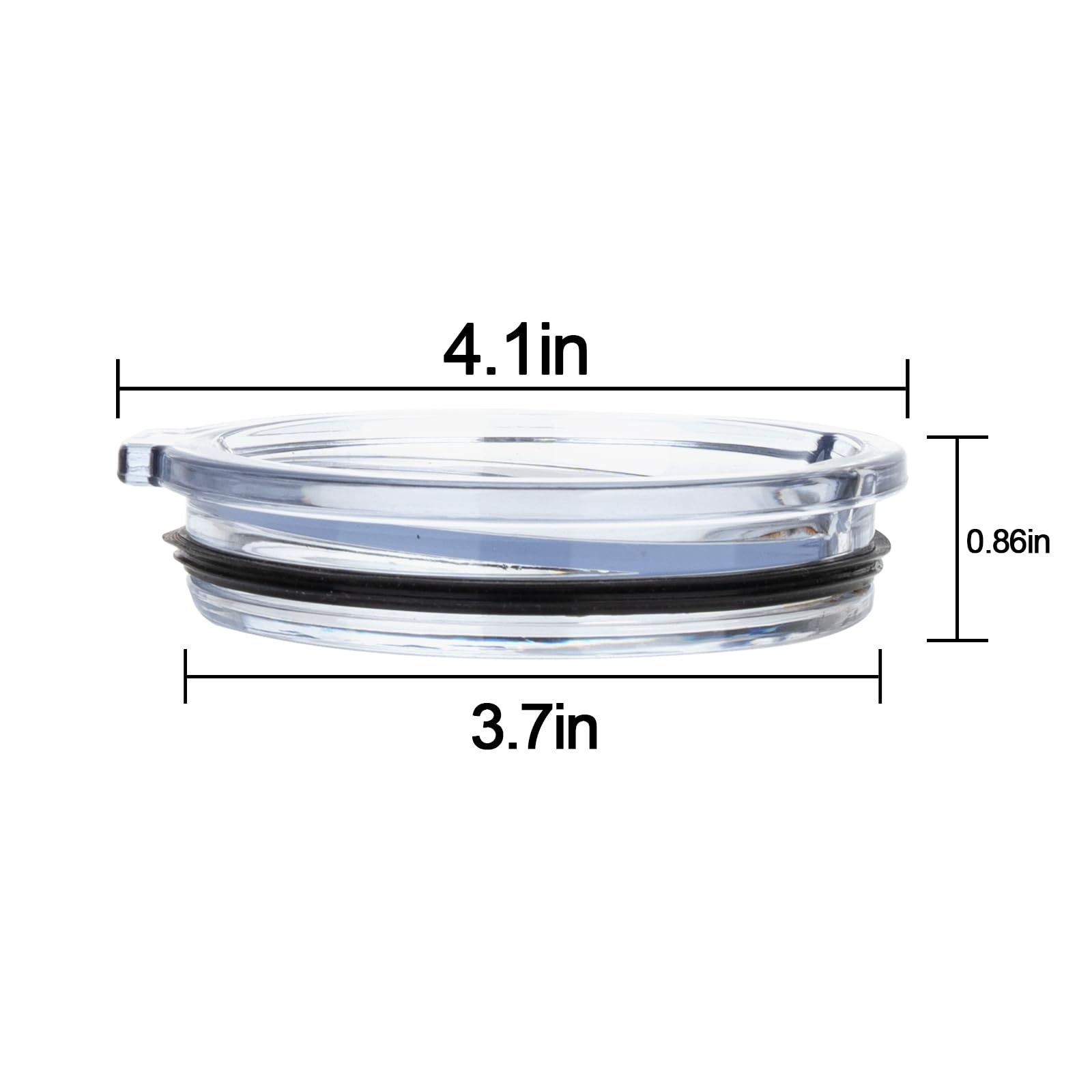 Zukro Replacement Lid for Zukro 32 Glass Tumbler with Handle, Press In, Compatible with Bubble Tea Straw, BPA Free, Clear