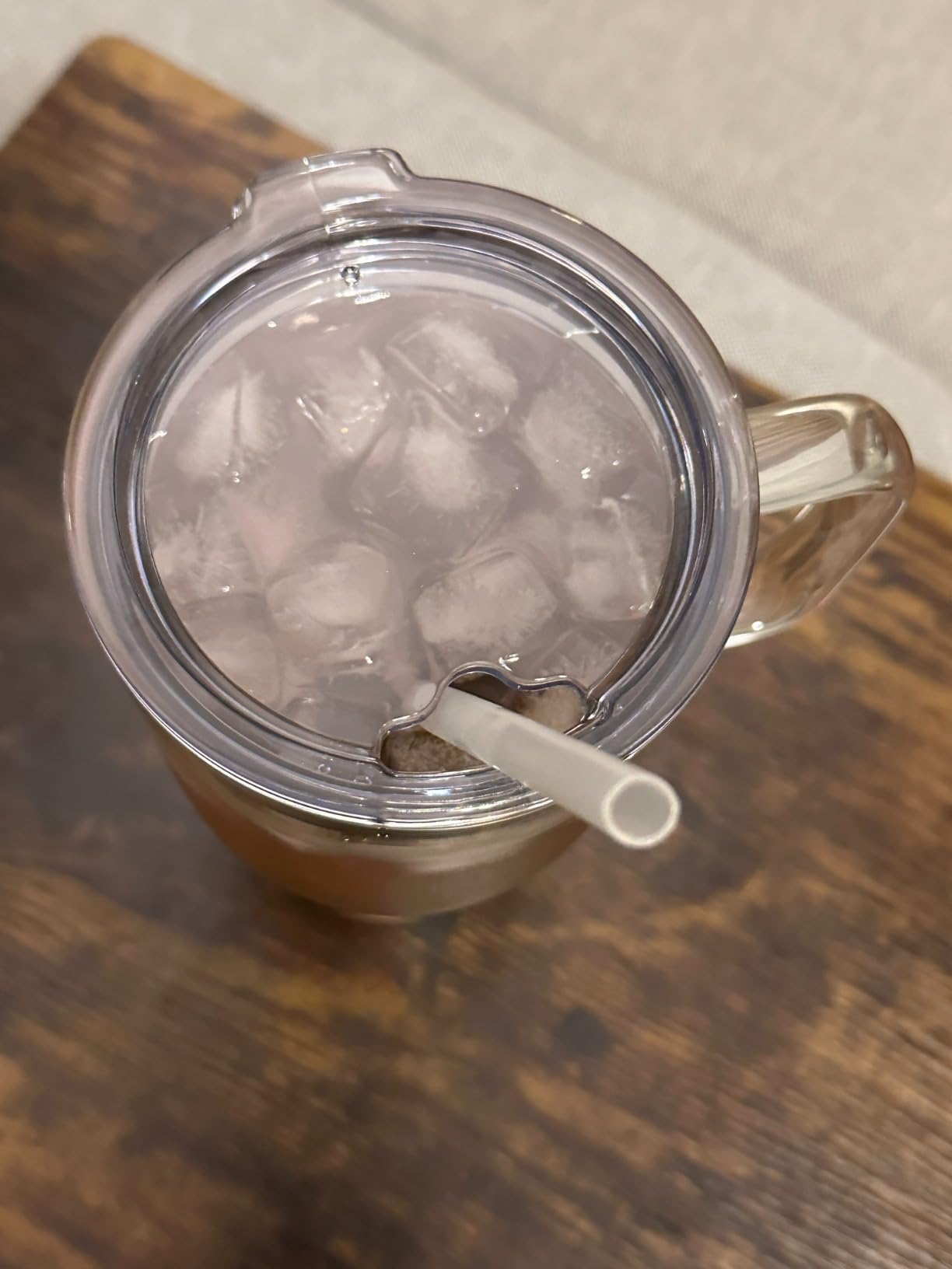 Zukro Replacement Lid for Zukro 32 Glass Tumbler with Handle, Press In, Compatible with Bubble Tea Straw, BPA Free, Clear