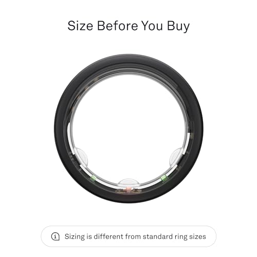 Oura Ring Gen3 Horizon - Stealth - Size 12 - Smart Ring - Size First with Oura Ring Gen3 Sizing Kit - Sleep Tracking Wearable - Heart Rate - Fitness Tracker - 5-7 Days Battery Life