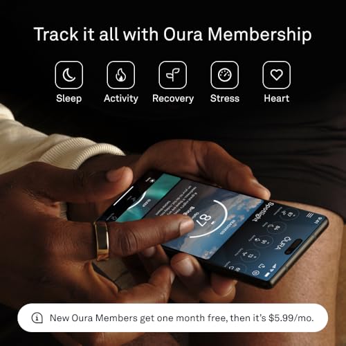 Oura Ring Gen3 Horizon - Stealth - Size 12 - Smart Ring - Size First with Oura Ring Gen3 Sizing Kit - Sleep Tracking Wearable - Heart Rate - Fitness Tracker - 5-7 Days Battery Life