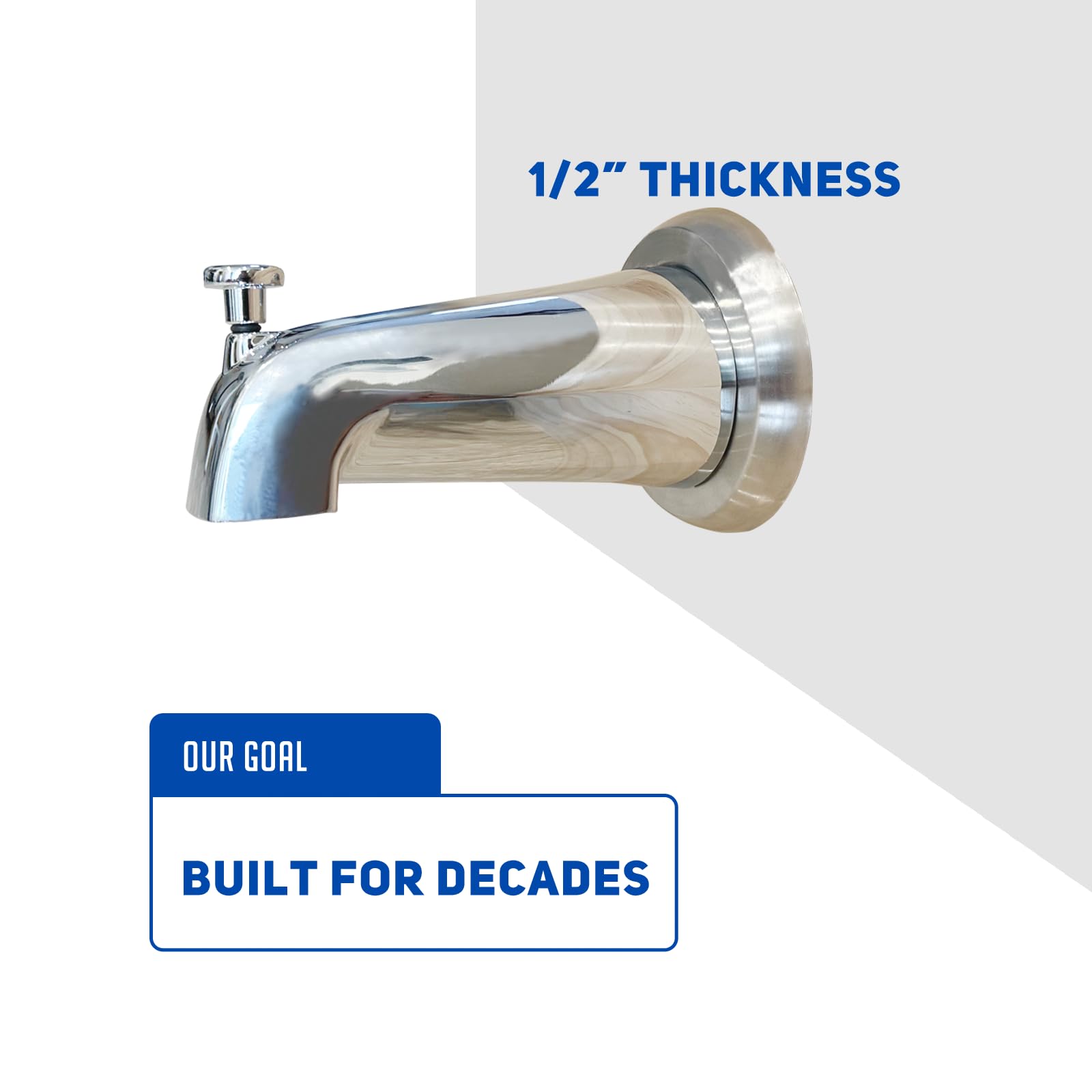 Welvzen 1/2" Thick Spacer for Tub Spout, Flange Trim Ring for Bath Faucet, Eschutcheon Cover Plate for Spigot with Split PVC Blocking Water, Shower Pipe Remodeling Sealer (304SUS-Brushed Nickel)