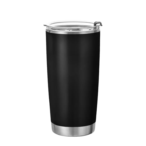 innewgogo Black 20 oz Stainless Steel Vacuum Insulated Tumbler for Women Men Reusable Water Bottle with Leak-proof Lid & Straw Iced Coffee Cup for Iced Tea Coffee Water School Gym Home Office