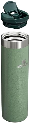 Stanley AeroLight Transit Bottle 20 oz | Locking Drink Through Lid | Leak Resistant Water Bottle or Coffee Travel Mug | Lightweight Insulated Stainless Steel | BPA-Free | Hammertone Green
