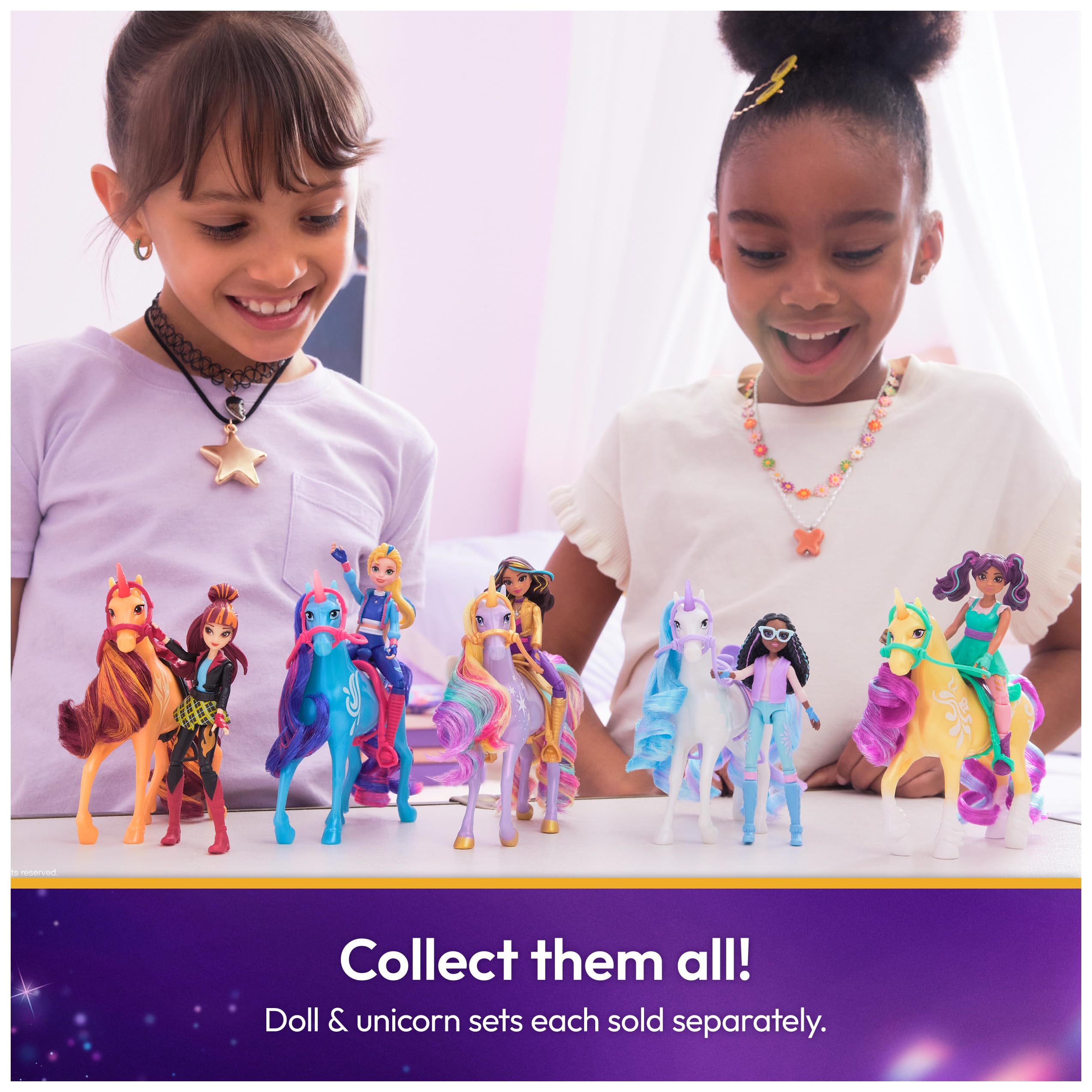 Unicorn Academy, Valentina & Cinder with 2 Accessories & Hair Tool, Dolls & Unicorn Toys for Girls Ages 4 and up