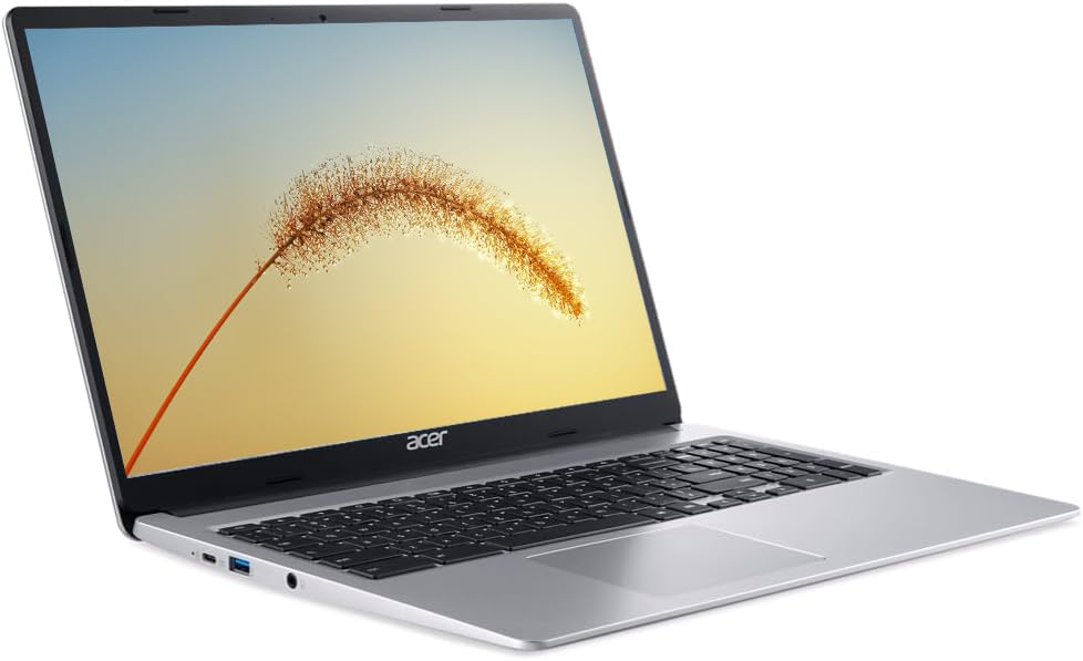 acer 15" IPS Anti-Glare Narrow Bezel Screen Chromebook, Intel Celeron N Processor Up to 2.76GHz, 4GB Memory, 64GB Storage, Numeric Keypad, Webcam, Bluetooth, Chrome OS, Pastel Silver (Renewed)