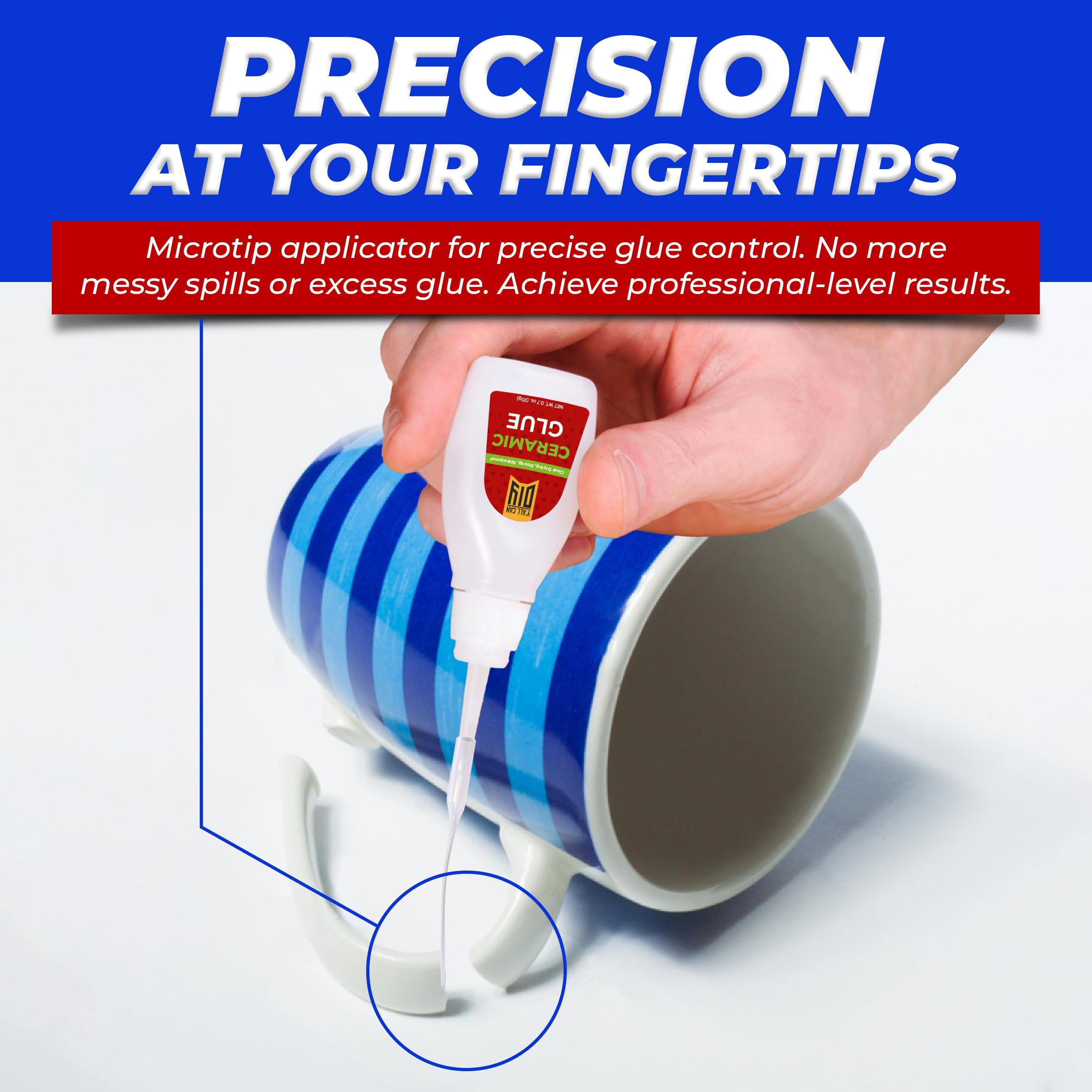 Y'allCanDiy Waterproof Ceramic Glue - Temperature Resistant Ceramic CA Glue Repair for Pottery, No Smell After Cure. Best Cyanoacrylate Based Adhesive for China and Porcelain