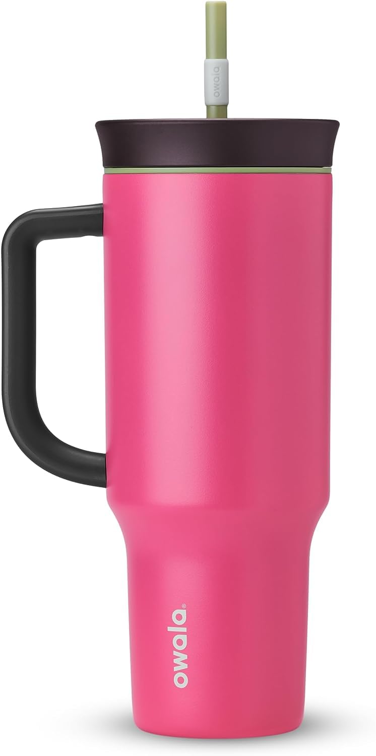 Owala Stainless Steel Triple Layer Insulated Travel Tumbler with Spill Resistant Lid, Straw & 2-in-1 Cleaner Brush