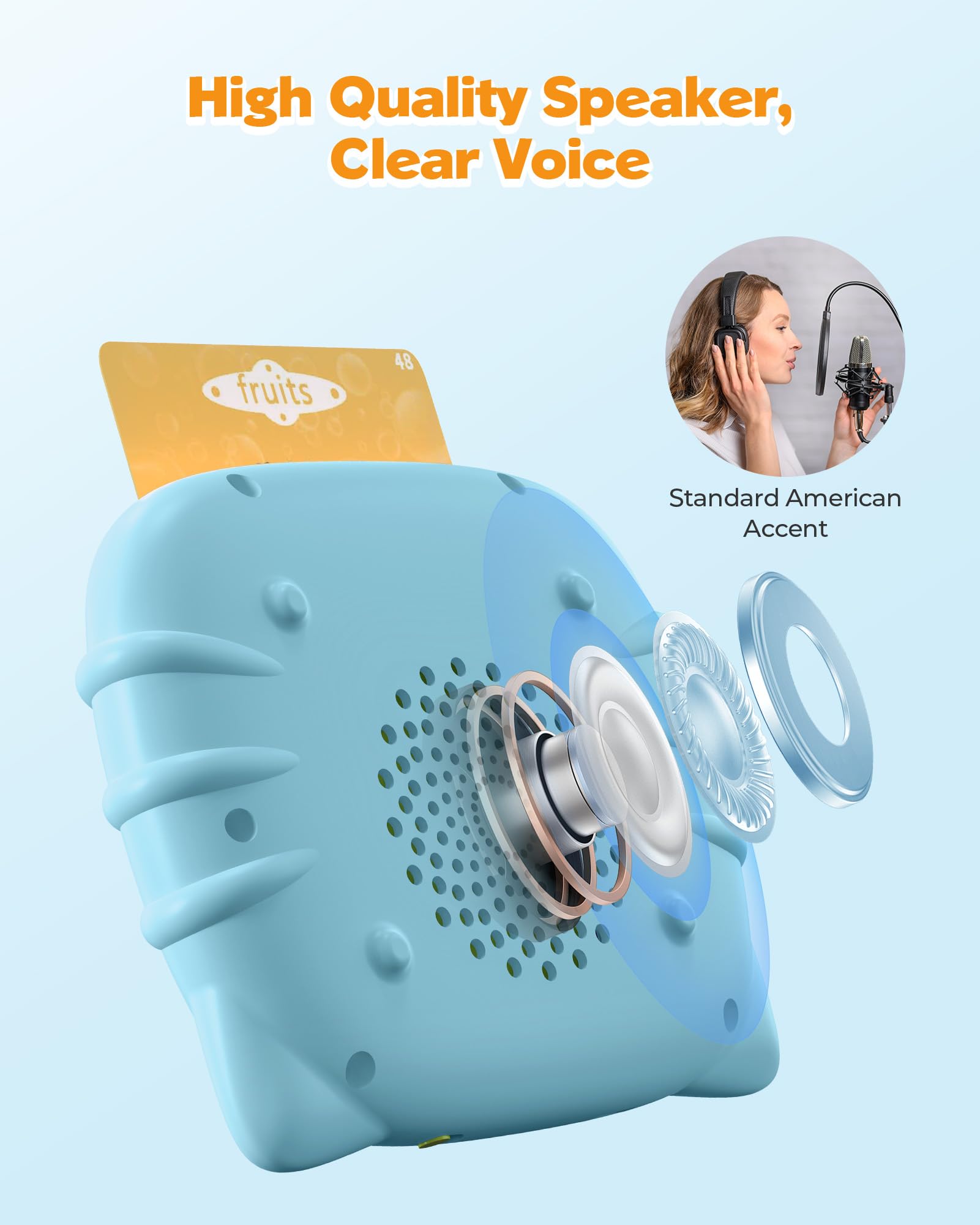 Airbition Talking Flash Cards for Toddler 1 2 3 4 Year Olds, Language Learning and Montessori Toys with 224 Words, Pocket Speech Therapy and Autism Toys, Children's Sensory Educational Device