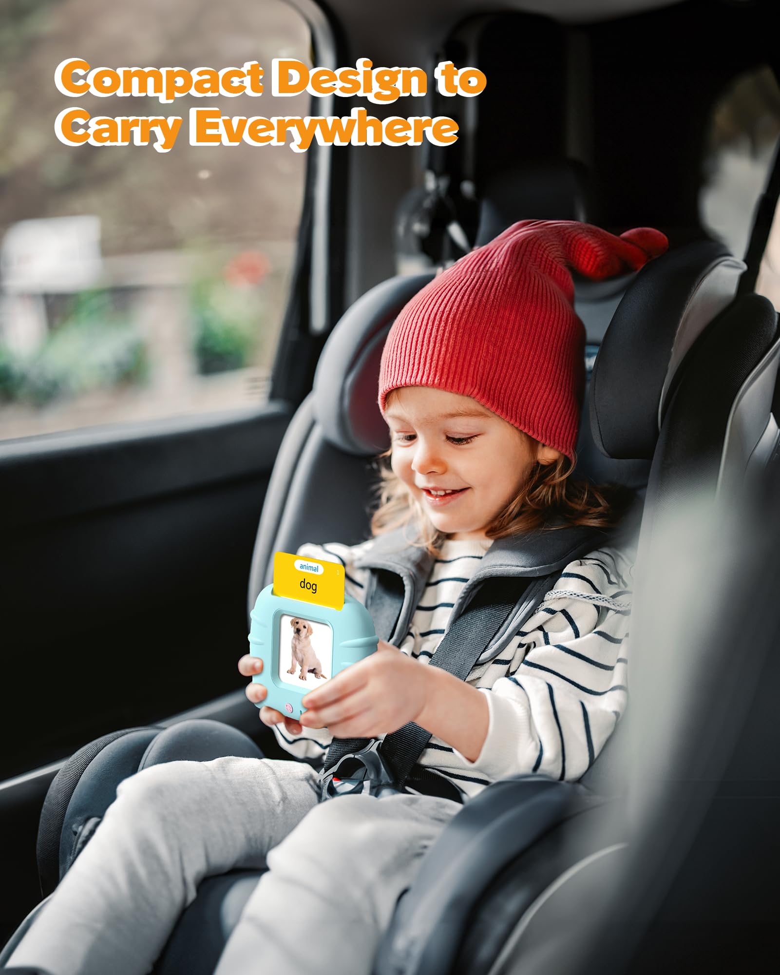 Airbition Talking Flash Cards for Toddler 1 2 3 4 Year Olds, Language Learning and Montessori Toys with 224 Words, Pocket Speech Therapy and Autism Toys, Children's Sensory Educational Device