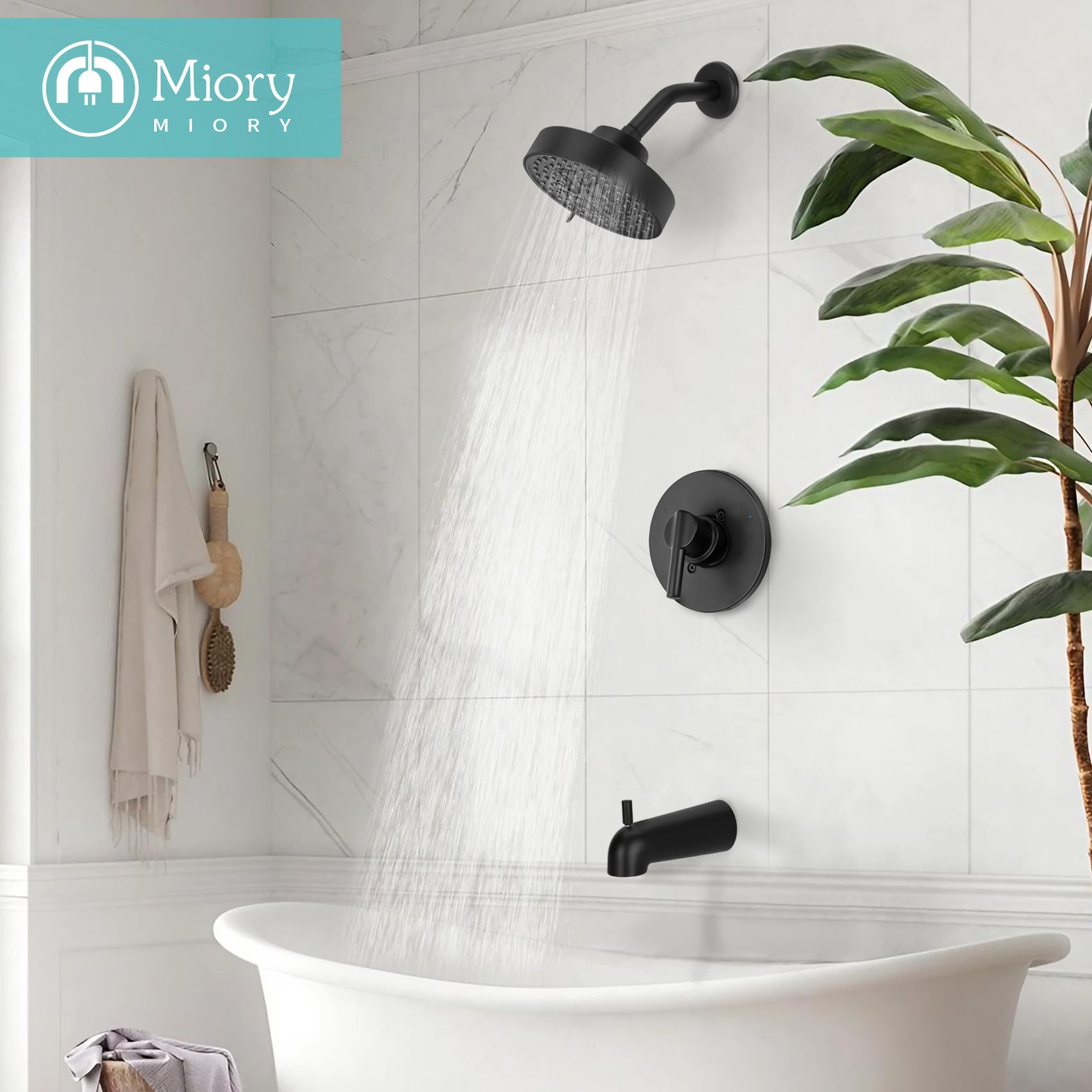 T14059-BL Matte Black Shower Handle Compatible with delta Faucet 14 Series Single-Function Black Shower Valve Trim Kit (RP46074 Cartridge/ R10,000 Valve Not Included)
