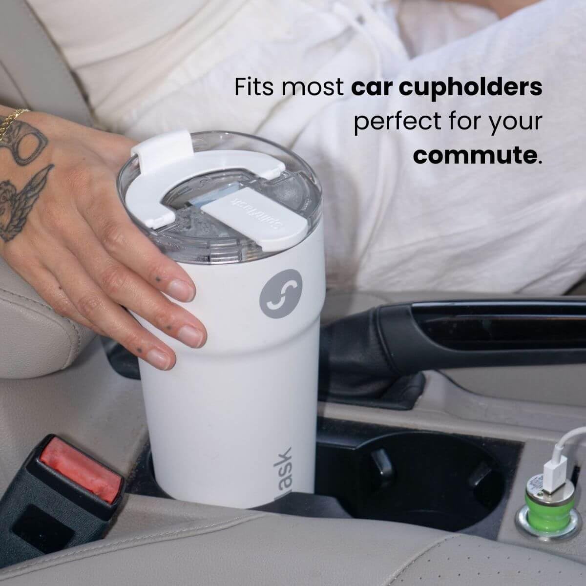Splitflask 2-in-1 Hot & Cold Vacuum Insulated 30oz Tumbler, Stainless Steel, Dual Chamber, Leak-Proof, BPA-Free, Split Cup, 2 Drink, 2 Sides, Cup Holder Friendly, Coffee & Water (Hartley Black)