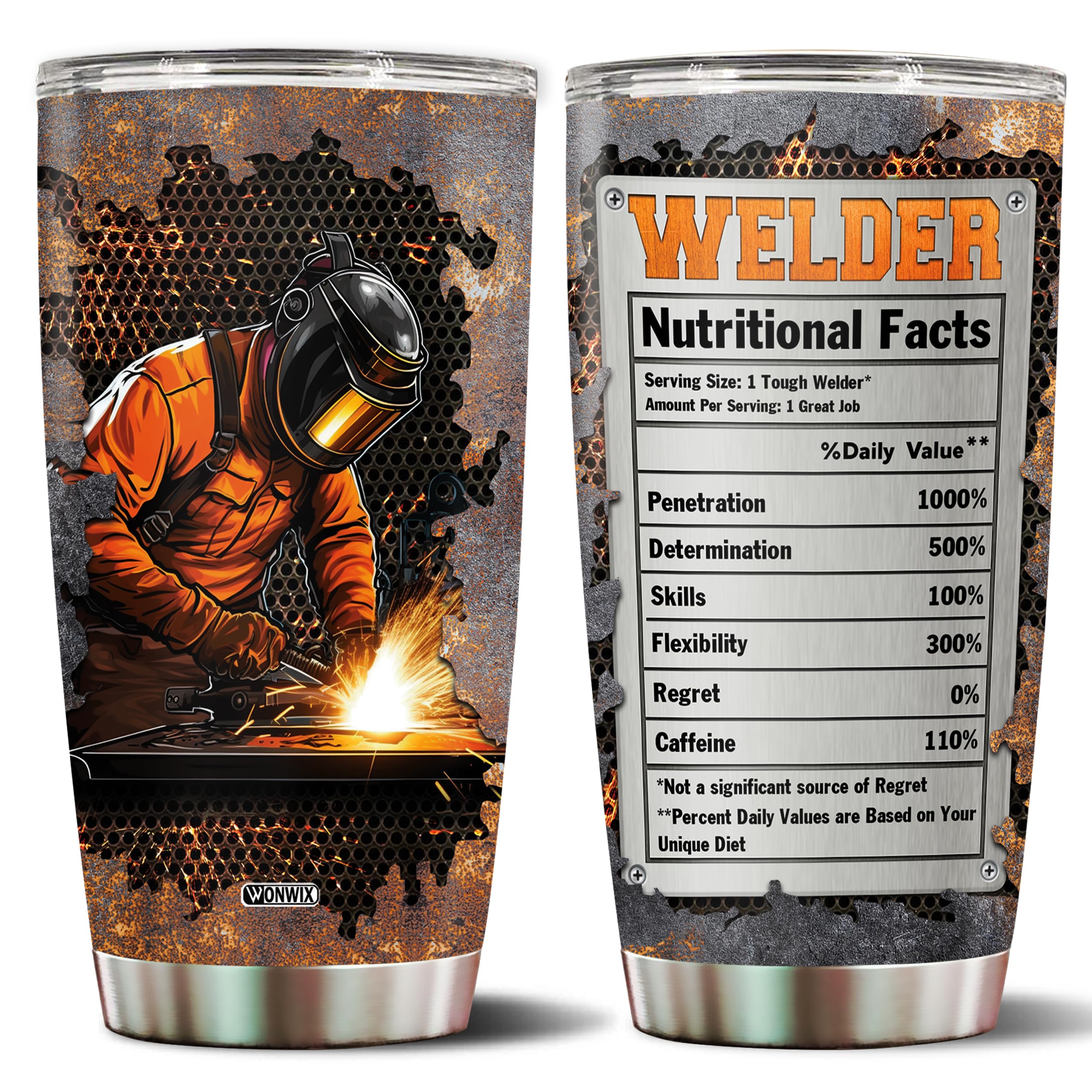 WONWIX Welder Gifts for Men Women Dad Welding Insulated Stainless Steel 20oz Coffee Cup Travel Mug Thermos Tumbler with Lid for Welders Husband Wife Christmas Birthday Mothers Fathers Day