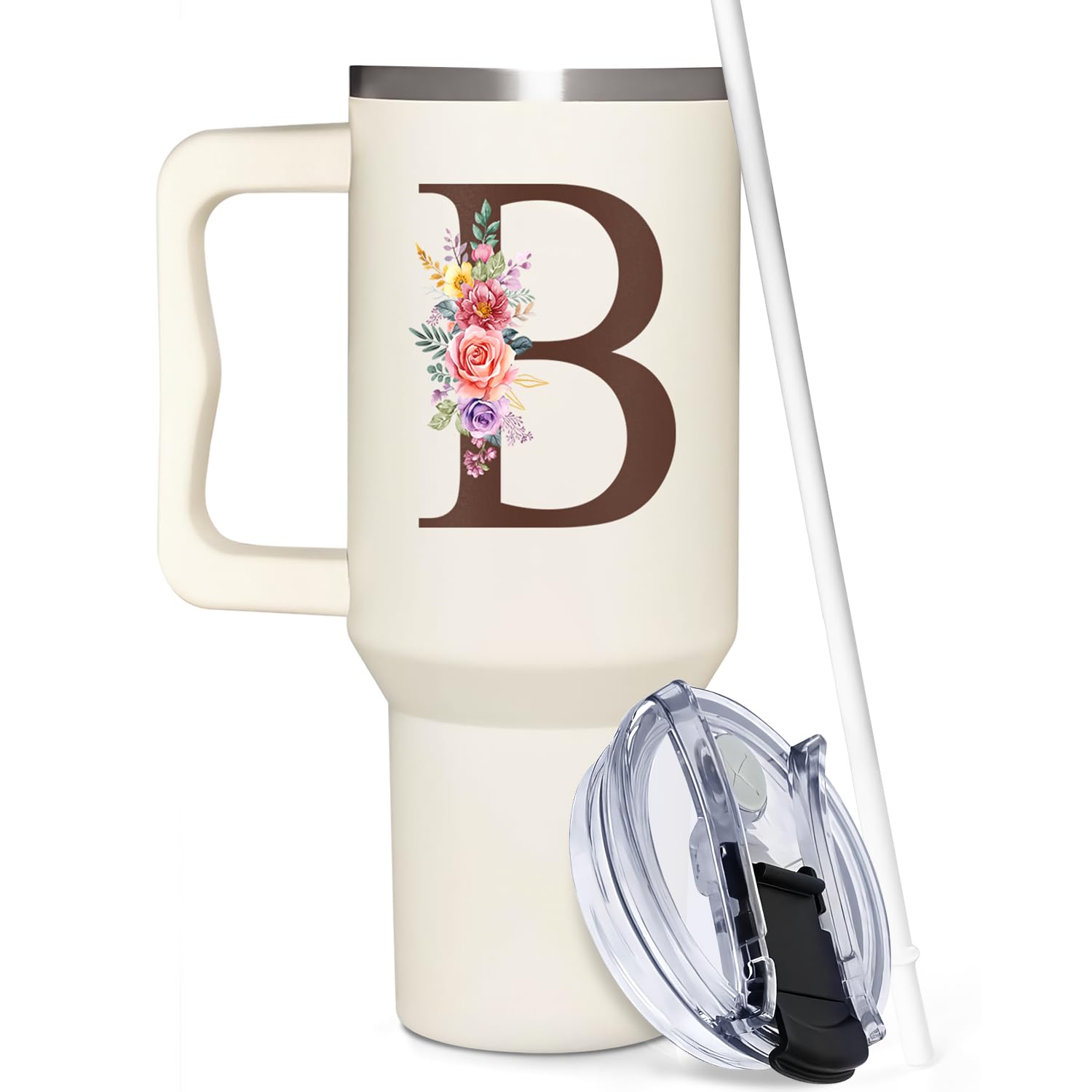 Personalized Gifts For Women - Personalized Gifts For Birthday, Christmas - Monogrammed Gifts Customized Gifts For Woman, Mom, Wife, Best Friend, Sister, Coworkers - Custom Tumbler With Handle 40oz