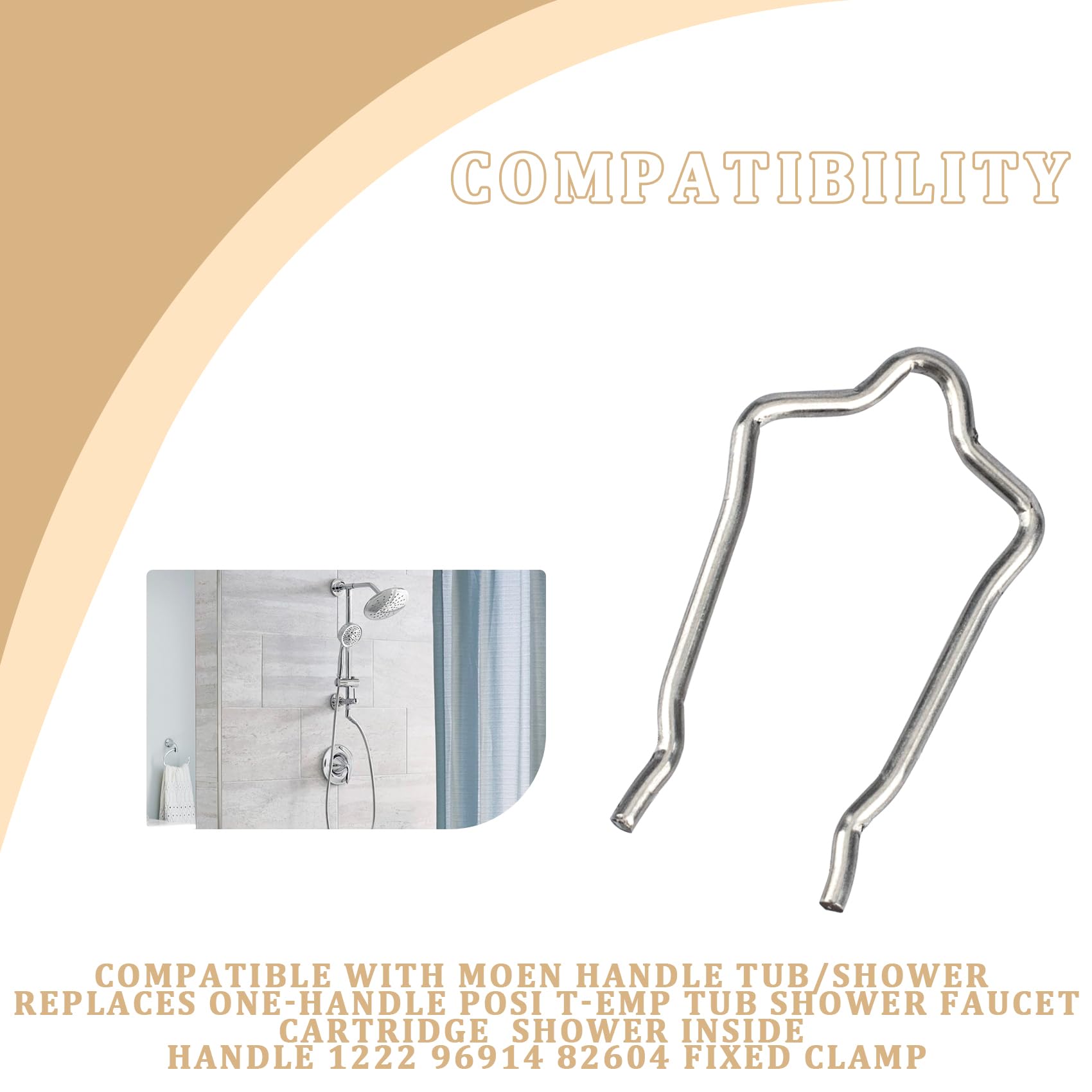 96914 Retaining Clip for Moen and Posi Temp Single Handle Tub and Shower Valves, Replacement for 96914, 82604, 1222 Mixer Cartridges, Shower Mixer Handle Replacement Part,pack of 3
