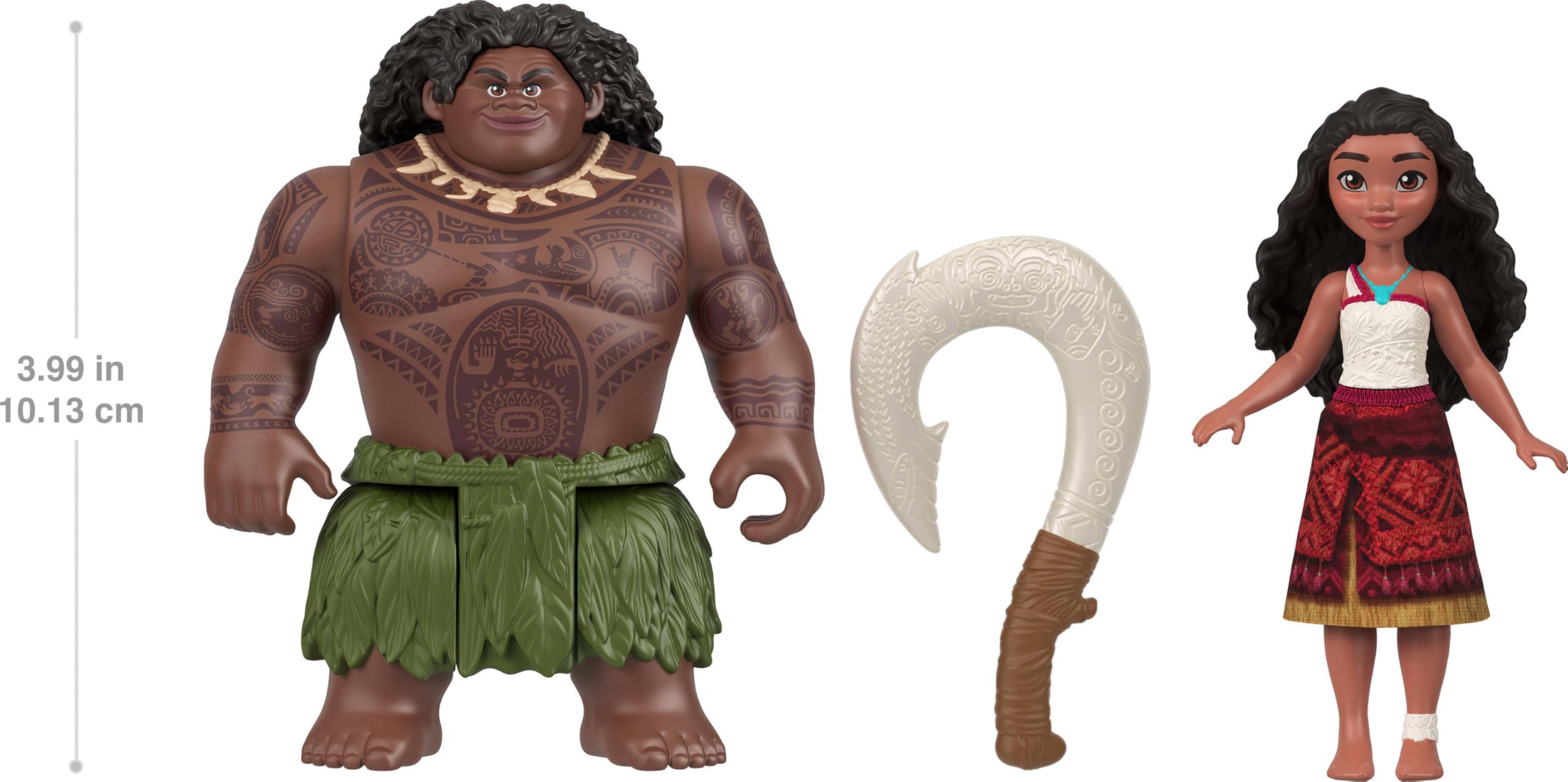 Mattel Disney Moana 2 Toys, Moana & Maui Ocean Adventures 2-Pack with 2 Small Dolls & Hook Accessory, Inspired by The Movie