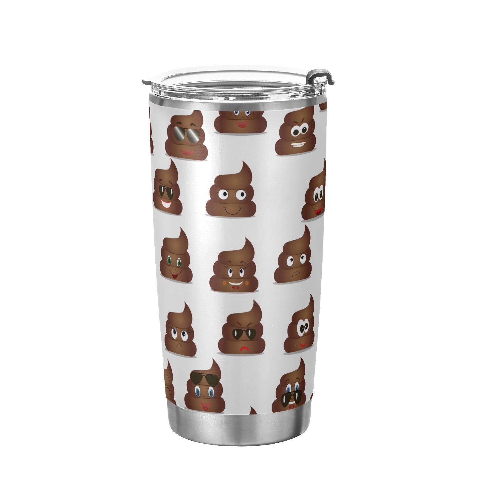 innewgogo Cute Poop 20 oz Stainless Steel Vacuum Insulated Tumbler for Women Men Reusable Water Bottle with Leak-proof Lid & Straw Reusable Cup for Home Office School Gym Water Iced Tea Coffee