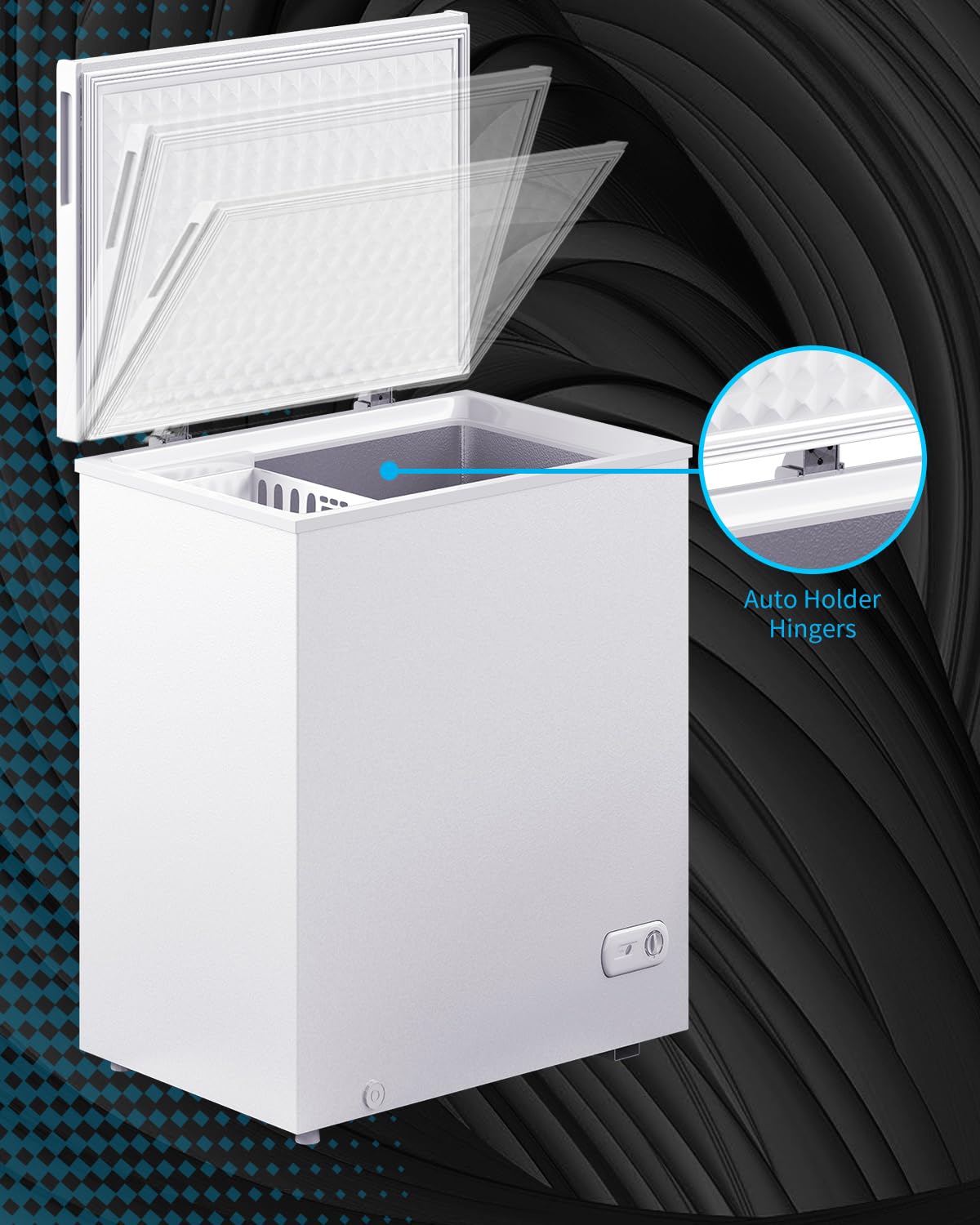 Muhub 10.0 Cu.Ft Chest Freezer,Deep Freezer with Removable Basket,Compact Freezer with Top Open Door, Adjustable Temperature, Low noise,Suitable for Kitchen Dorm Garage and Shed,White