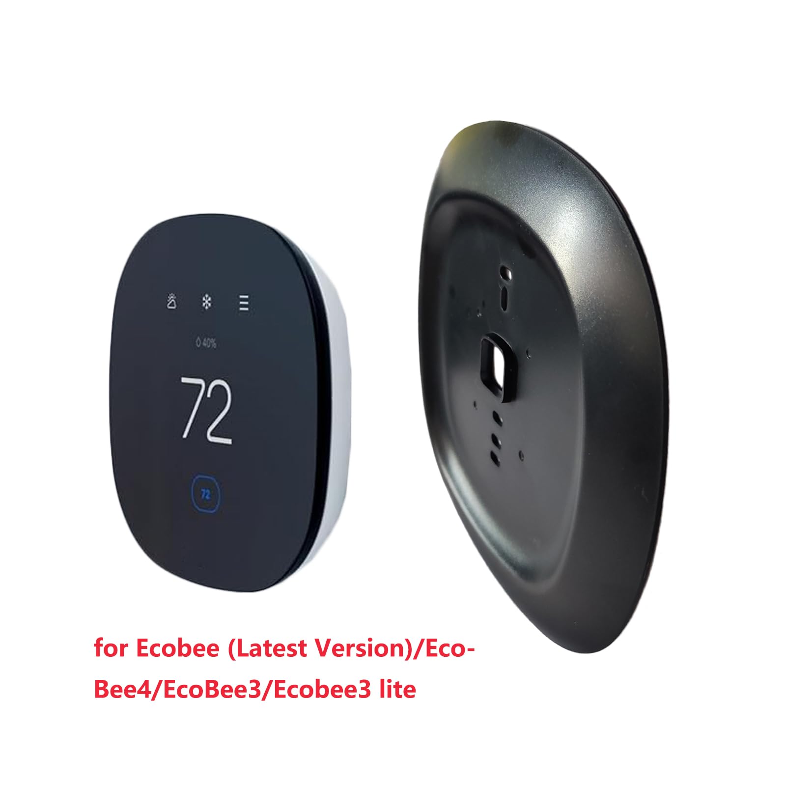 Thermostat Black Decorative Wall Trim Plate Mount Fit for Ecobee3, 3 Lite, 4 (1)