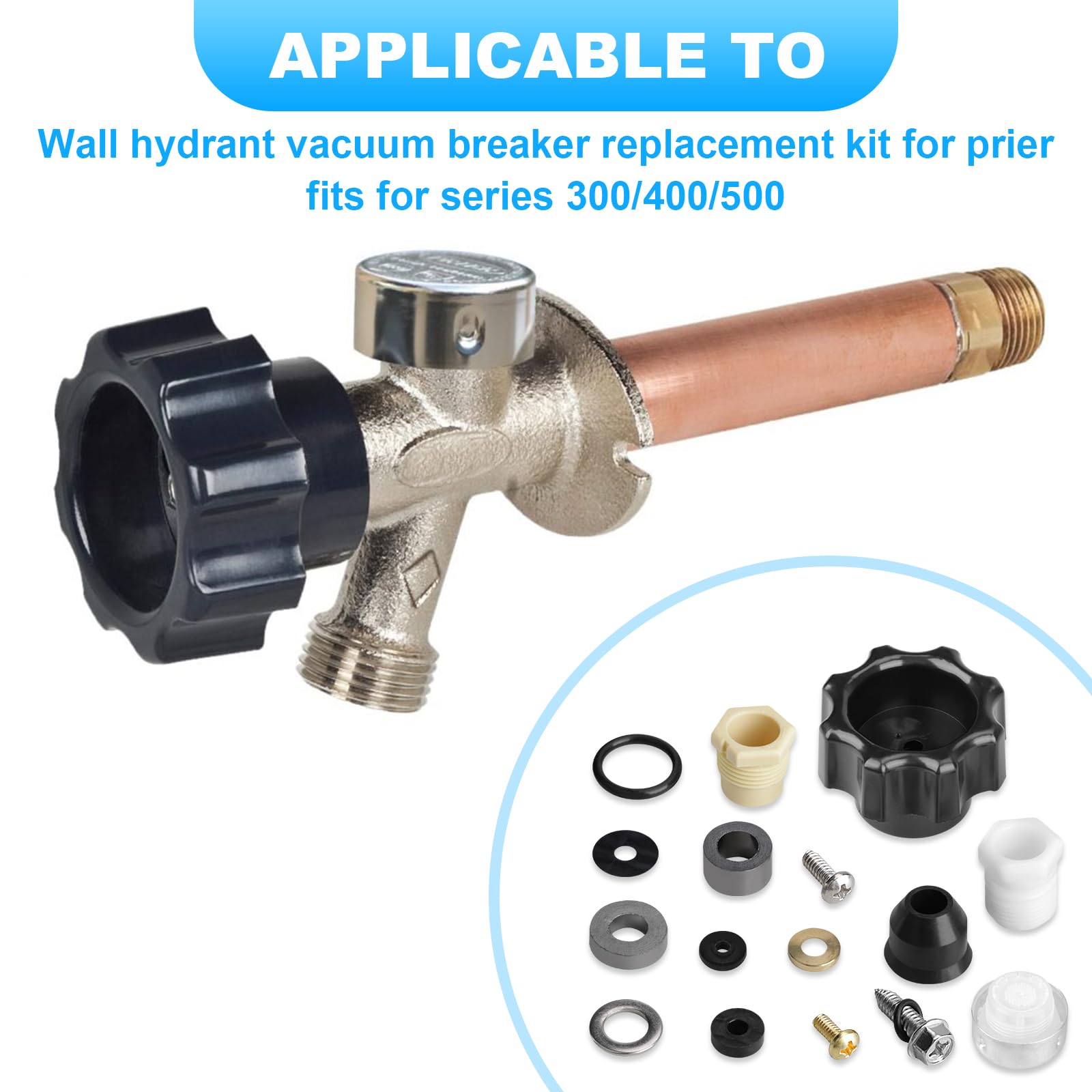 630-8500 Wall Hydrant Complete Service Repair Kit for Prier 300, 400 & 500 Outdoor Faucet Repair Kit Mansfield Style Hydrants for Diamond 300 & 400 Series Wall Hydrants