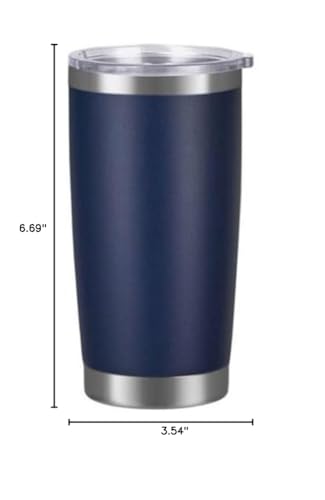 KD 20oz Double Wall Stainless Steel Sublimation Insulated Vacuum Coffee Travel Mug Powder Coated Tumbler (Blue)