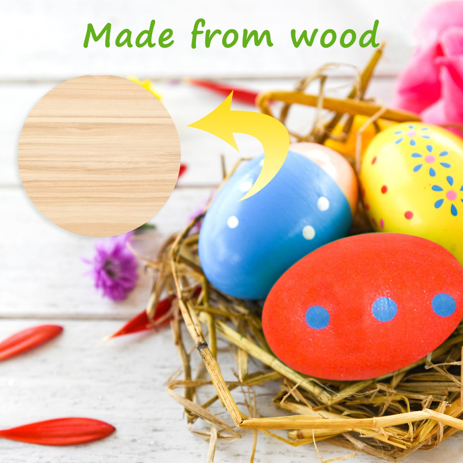 6 Pack Wooden Percussion Musical Easter Eggs Shakers - Colorful Hand-Painted Instruments for Kids, Ideal for Christmas Stocking Stuffers, Birthday Gifts, Easter Day Party Favors, and Spring Crafts