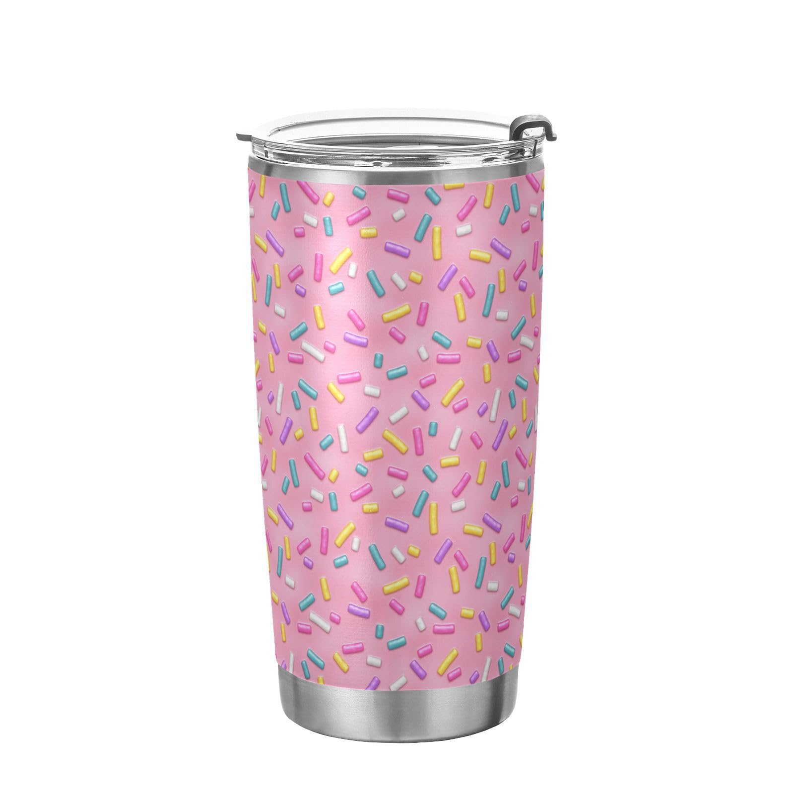 innewgogo Pink Donut Glaze 20 oz Stainless Steel Vacuum Insulated Tumbler for Women Men Reusable Water Bottle with Leak-proof Lid & Straw Thermal Cup for Home Office School Gym Water Iced Tea Coffee