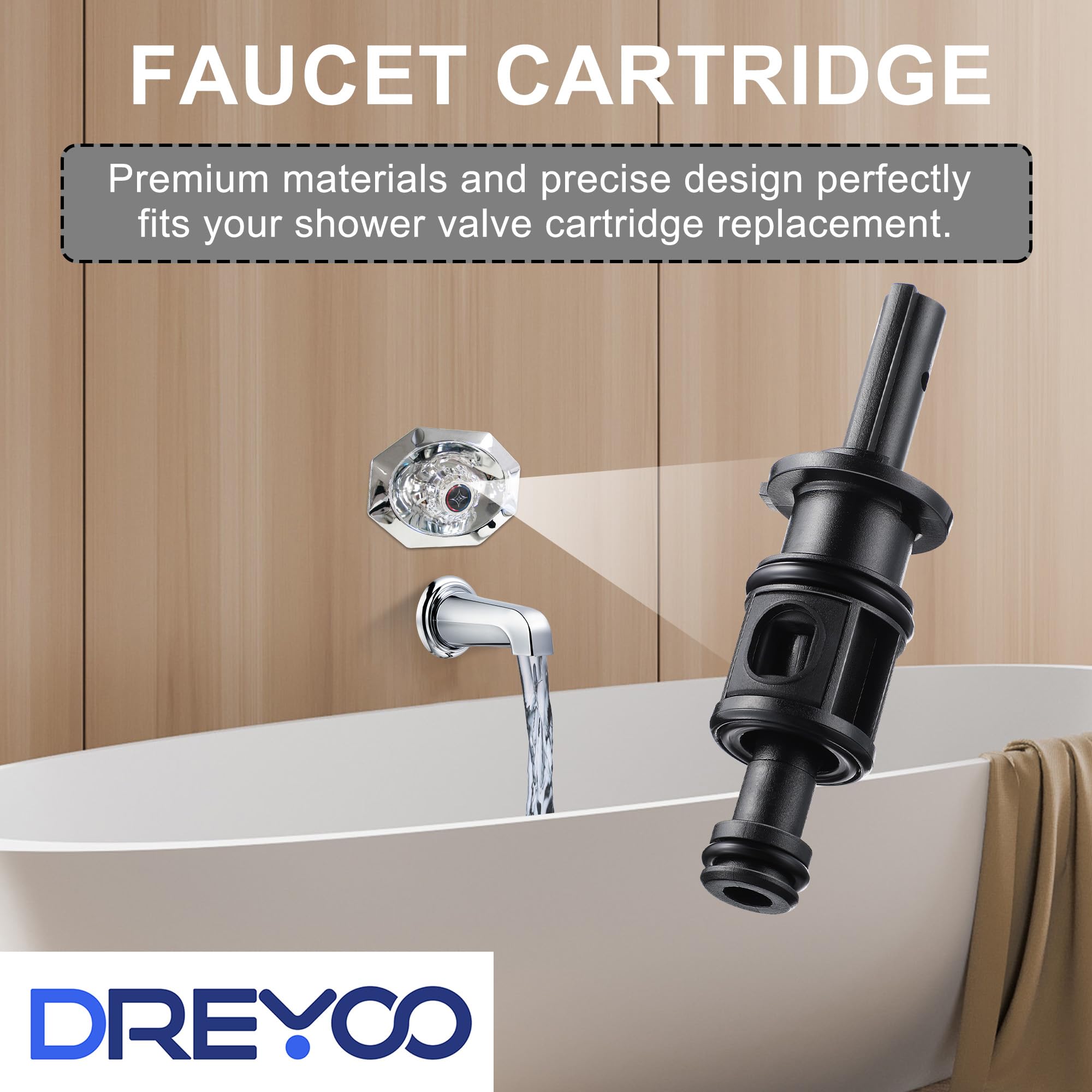 Dreyoo 2 Pack Replacement for 9742920 S742920 Shower Faucet Cartridge, Compatible with Price/Pfister Avante Shower Cartridge Replacement, Faucet Valve Parts, Push Pull Cartridge