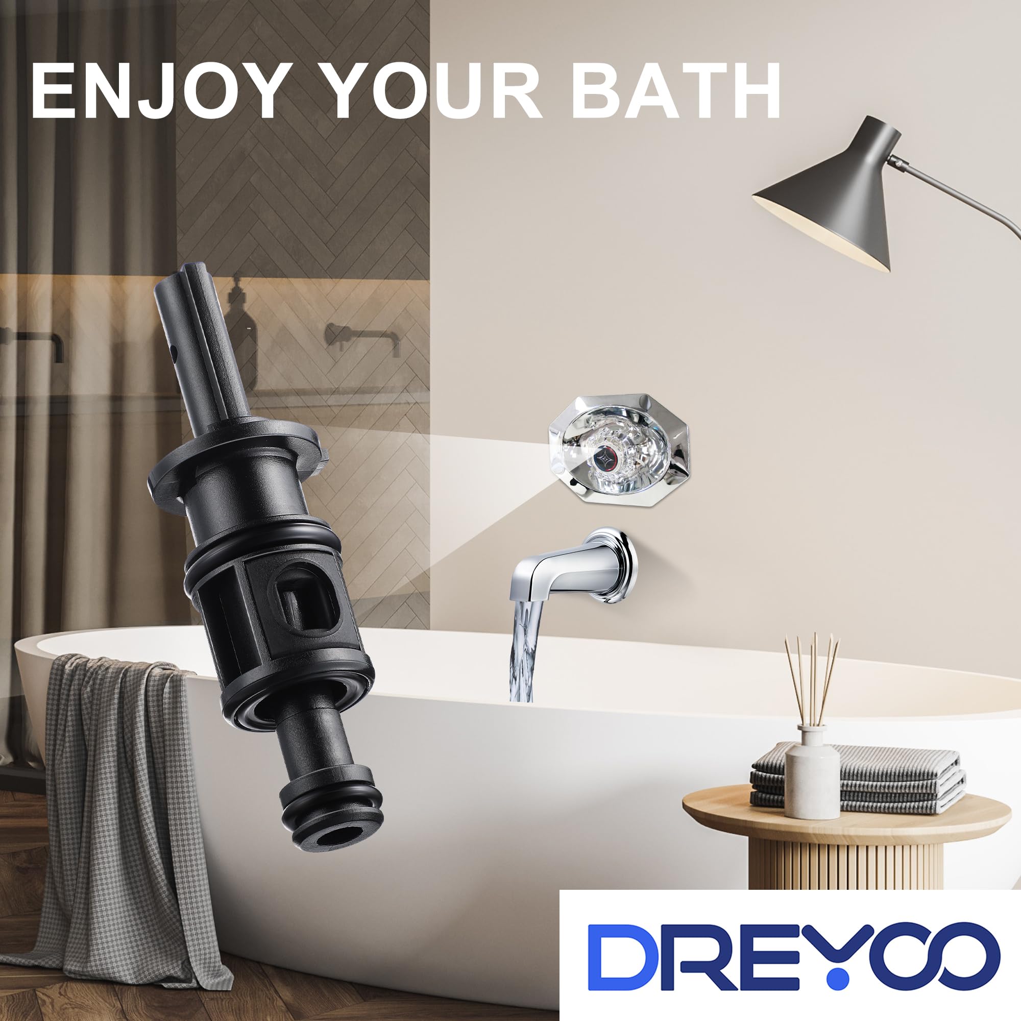 Dreyoo 2 Pack Replacement for 9742920 S742920 Shower Faucet Cartridge, Compatible with Price/Pfister Avante Shower Cartridge Replacement, Faucet Valve Parts, Push Pull Cartridge