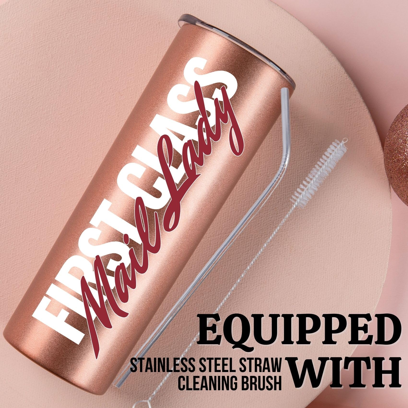 Onebttl Mail Carrier Gifts for Women, Mail Lady Gifts, Gifts for Mail Carrier, Postal Workers, Mail Lady, First Class Mail Lady Stainless Steel Tumbler 20OZ