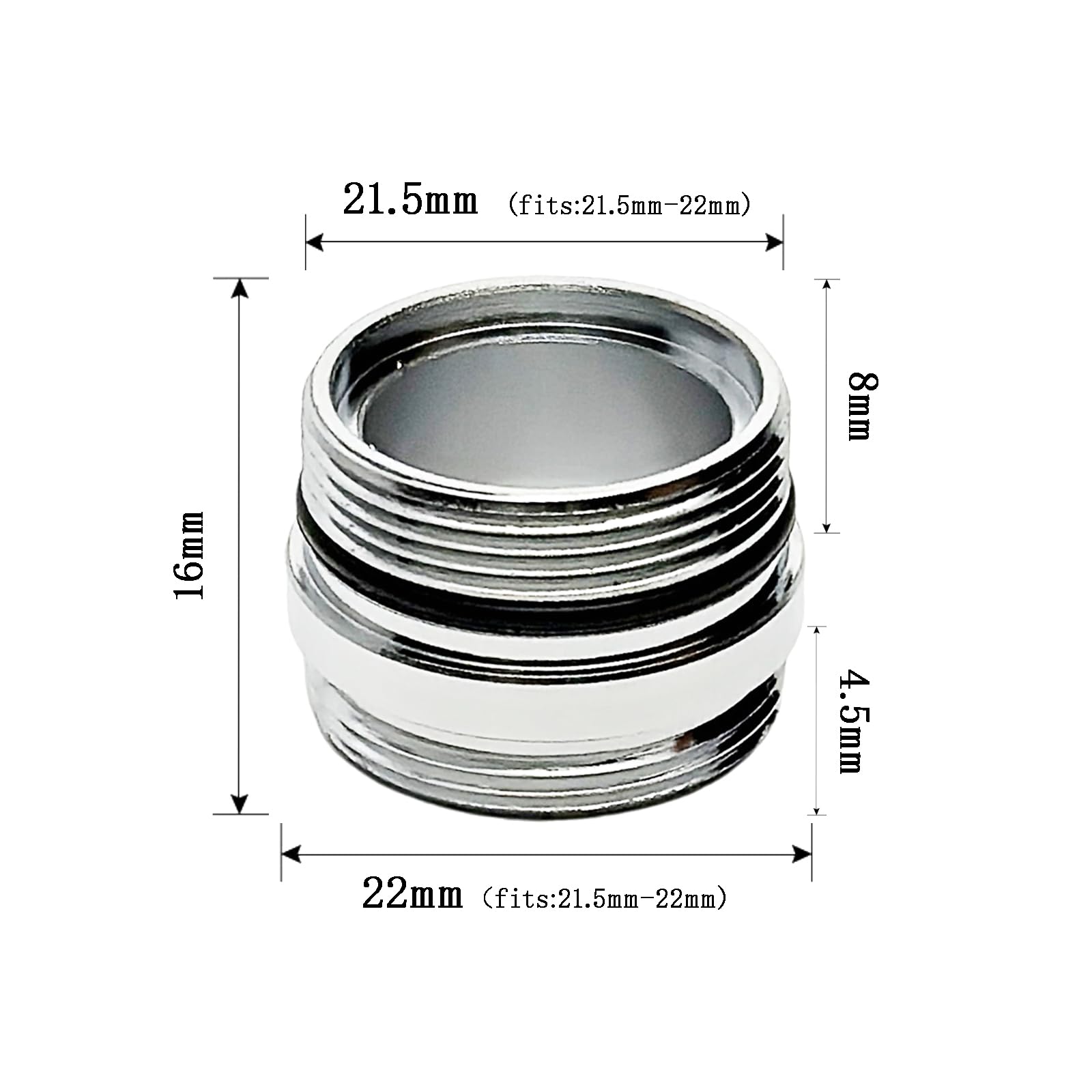 XNTONG Faucet Aerator Adapter - Male Thread M21.5 to Male Thread M22, Suitable for Kitchen Faucet Adapter Kit Connection, (M21.5-M22)