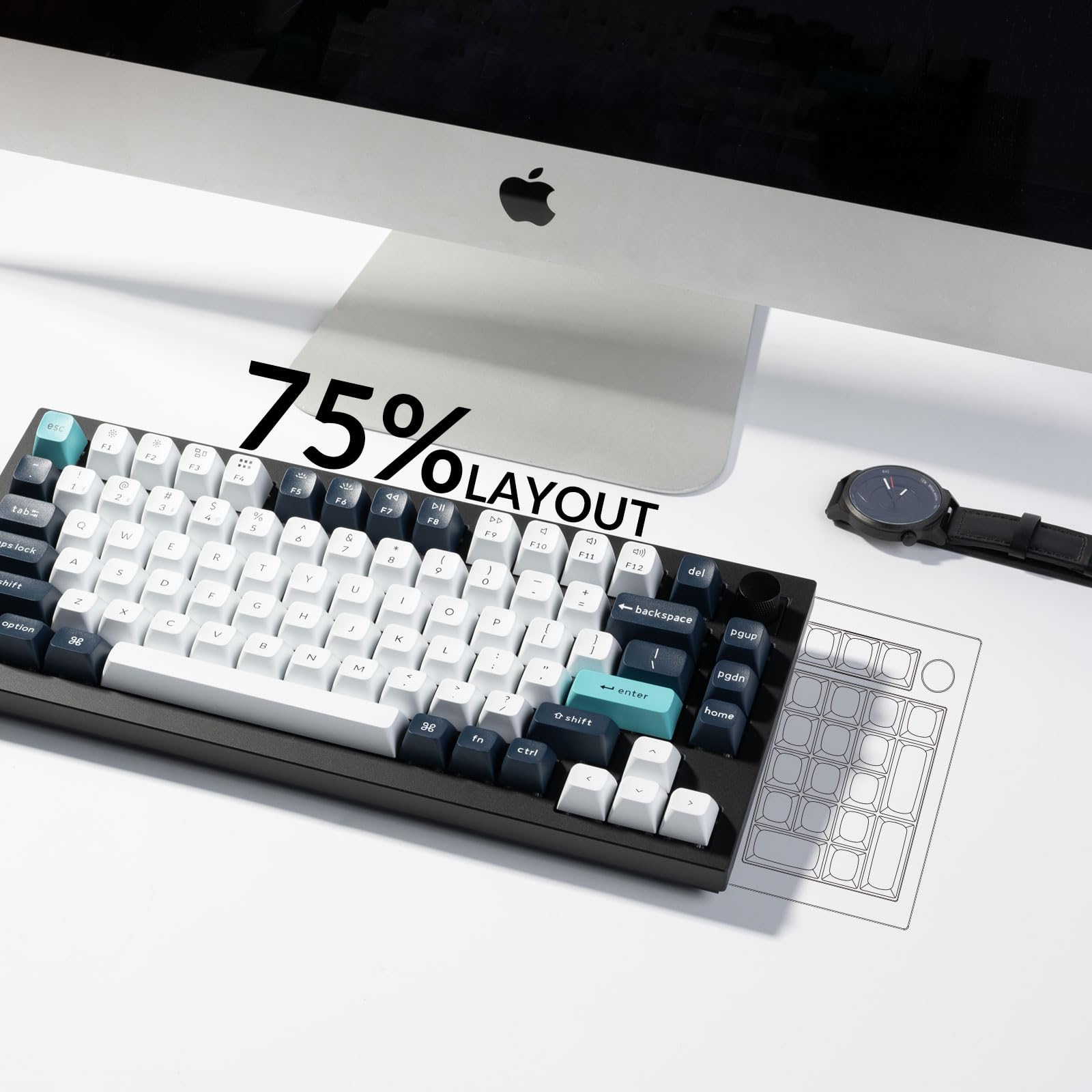 Keychron Q1 Max RGB QMK/VIA Custom Mechanical Keyboard, Hot-Swappable Full Metal Programmable Knob with Gateron Jupiter Red Switch, 2.4 GHz/Bluetooth/Wired Gaming Keyboard for Mac Windows Linux