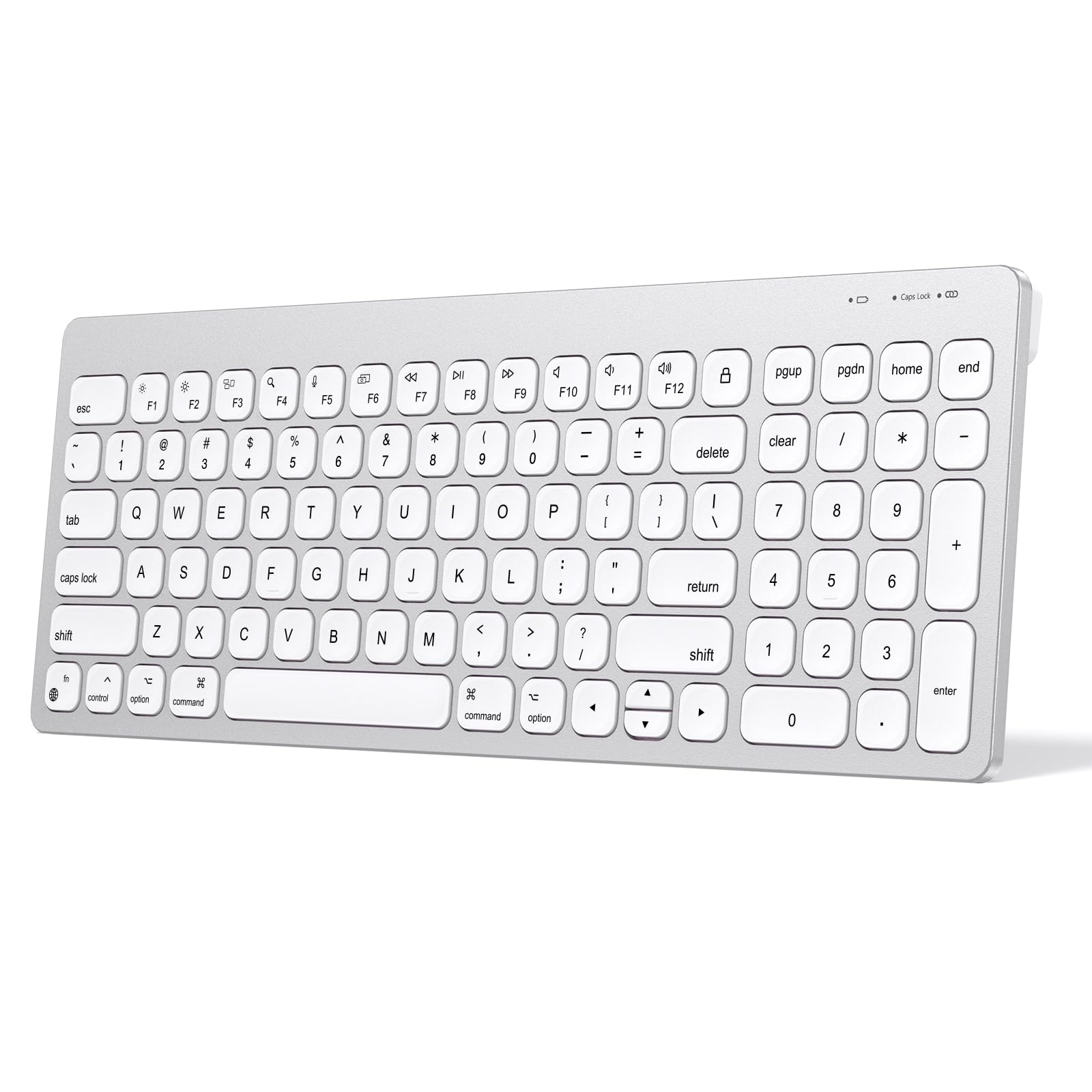 OMOTON Bluetooth Keyboard for Mac, Sleek Design, Quiet Typing, Wireless Keyboard with Numeric Keypad Compatible with MacBook Pro/Air, iMac, Mac Mini/Pro Laptop (Silver)