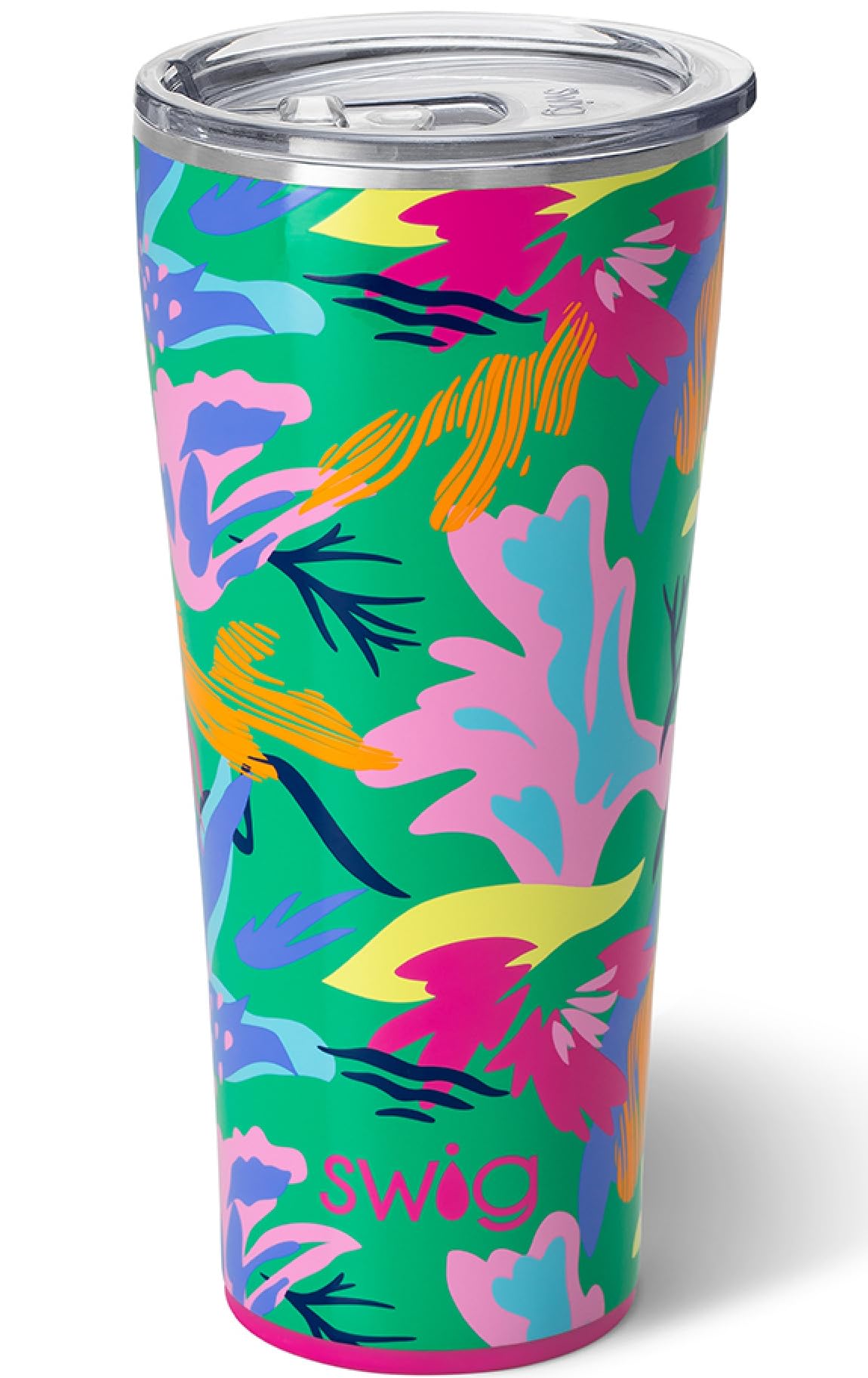 Swig Life 32oz Insulated Tumbler, Travel Coffee Tumbler with Lid, Cup Holder Friendly Travel Coffee Mug, Stainless Steel Thermos with Lid (Paradise)