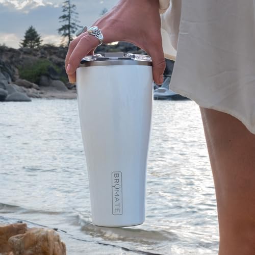 BrüMate Nav XL 32oz 100% Leak Proof Insulated Travel Tumbler with Magnetic BevLock™ Lid - Double Wall Cup-Holder Friendly Stainless Steel Mug (Neon Pink)