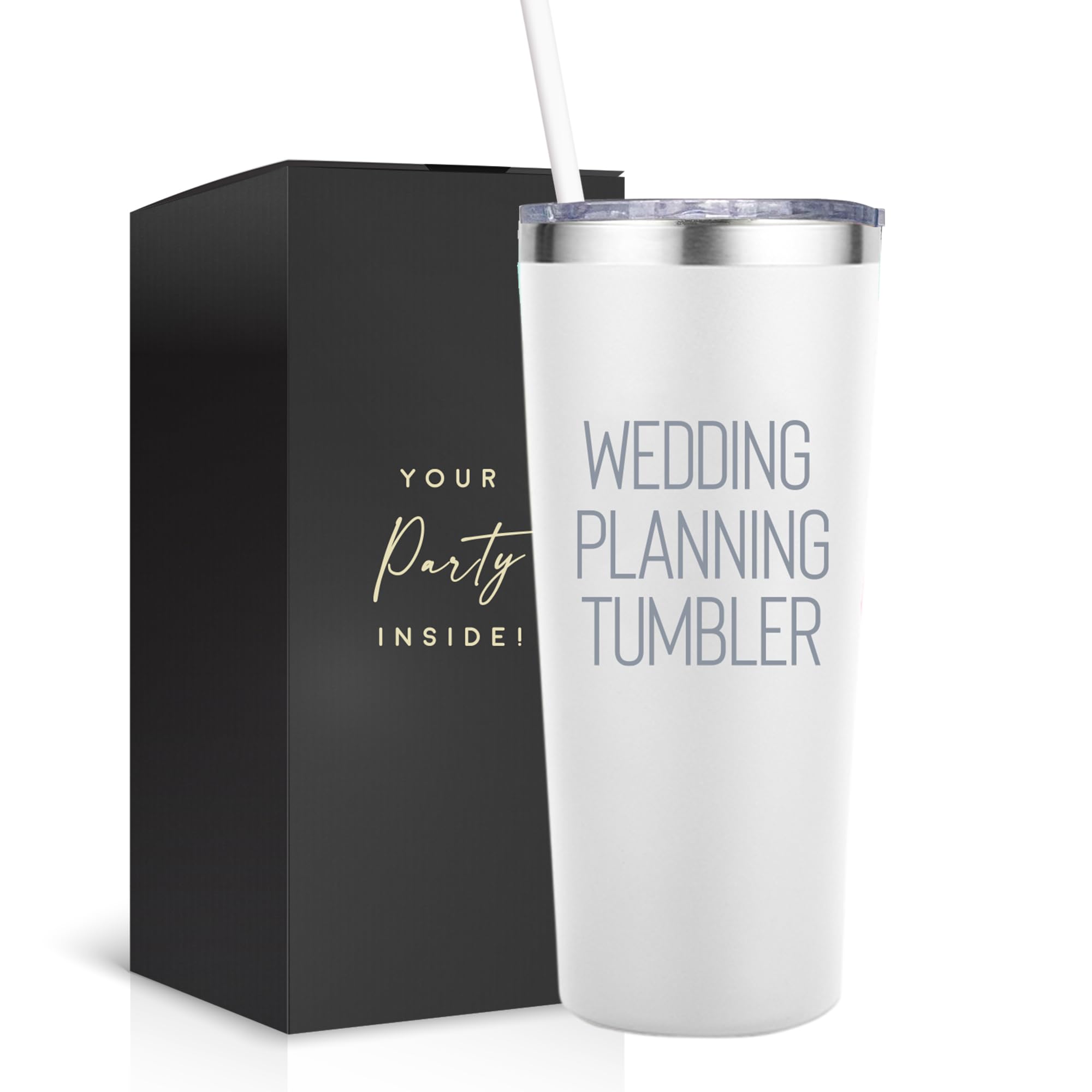 Your Dream Party Shop Wedding Planning Tumbler, 22oz - Future Mrs. Wine Cup with Lid and Straw, Perfect Engagement Gift for Bride-to-Be - Wedding Planning Gifts for Bride