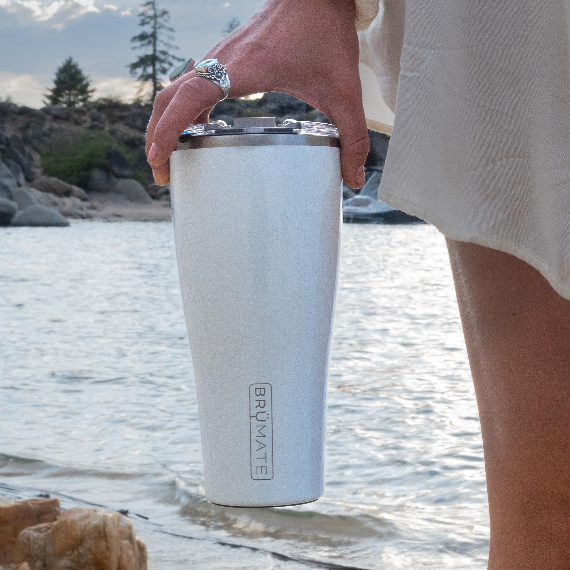 BrüMate Nav XL 32oz 100% Leak Proof Insulated Travel Tumbler with Magnetic BevLock™ Lid - Double Wall Cup-Holder Friendly Stainless Steel Mug (Gold Leopard)