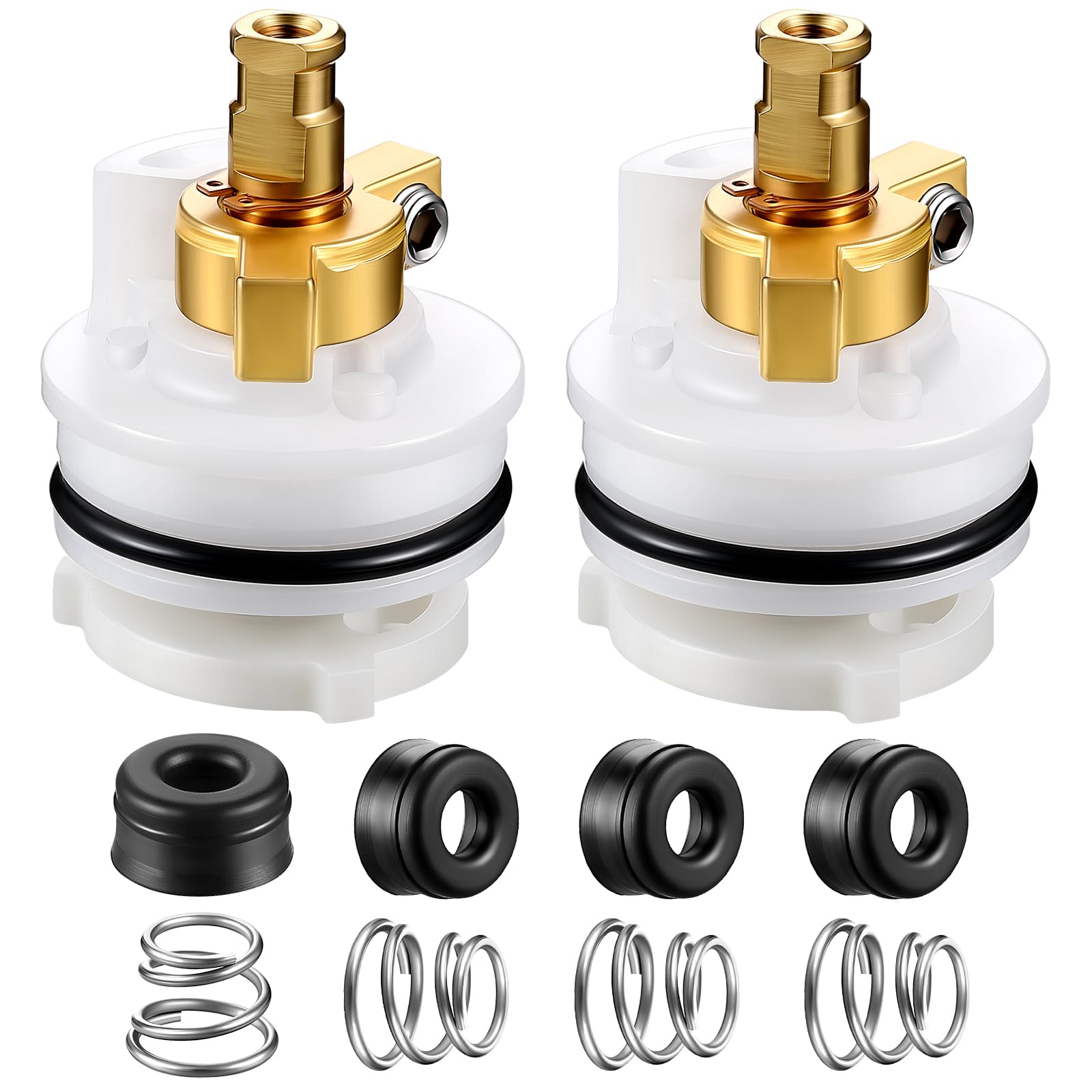 Yaocom 2 Pack Shower Cartridge Repair Kit Compatible with Delta Rp1991, Replacement Stem Unit Fits 1600 Series Single Handle Tub Shower Valves Includes Rp4993 Seats and Springs