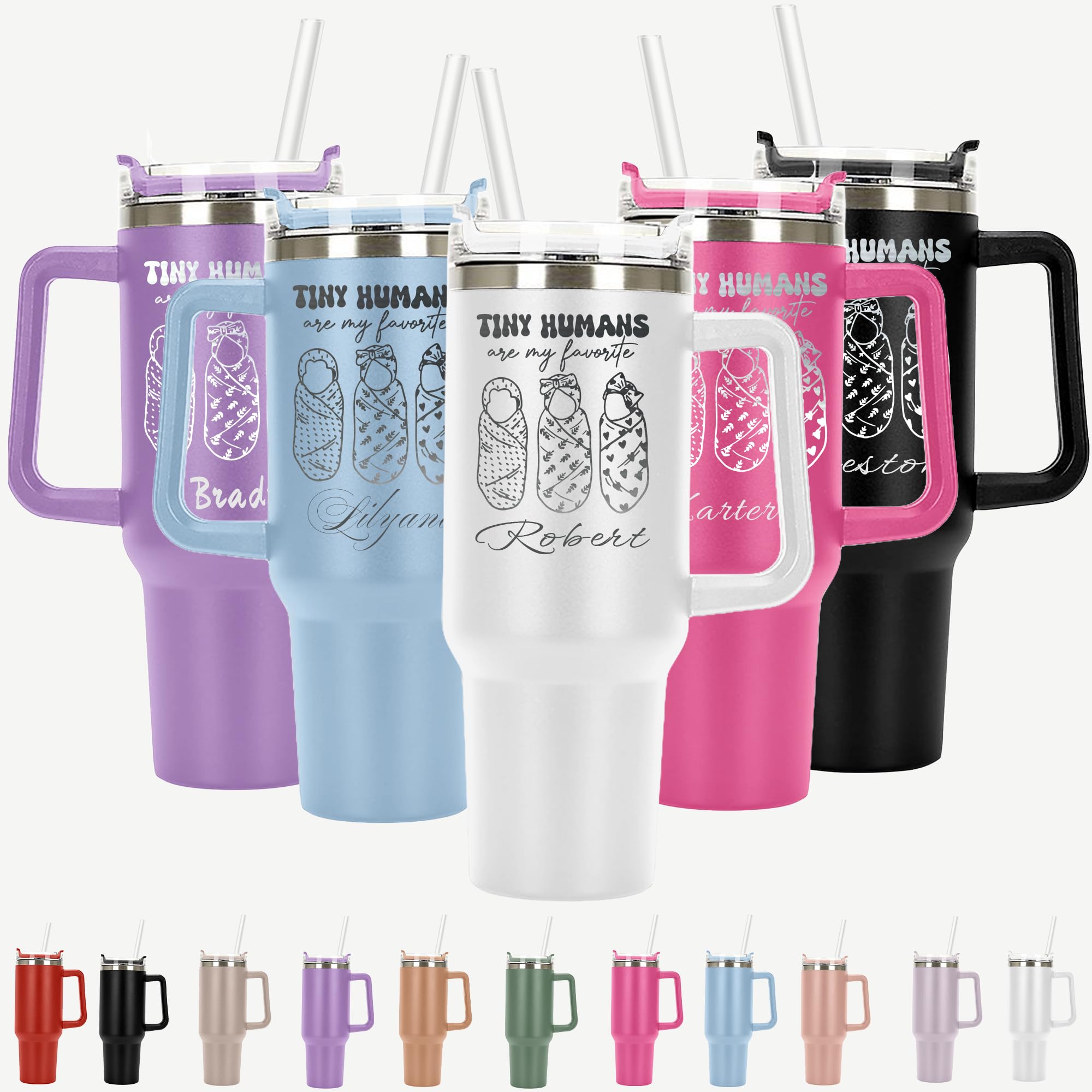 LifGif Labor And Delivery Nurse Personalized Laser Engraved 40 oz Large Tumbler with Handle, Nurse Gifts for Women, Nurse Appreciation Gifts, Gifts for Nurses, Nursing Gifts, Nurse Practitioner Gifts